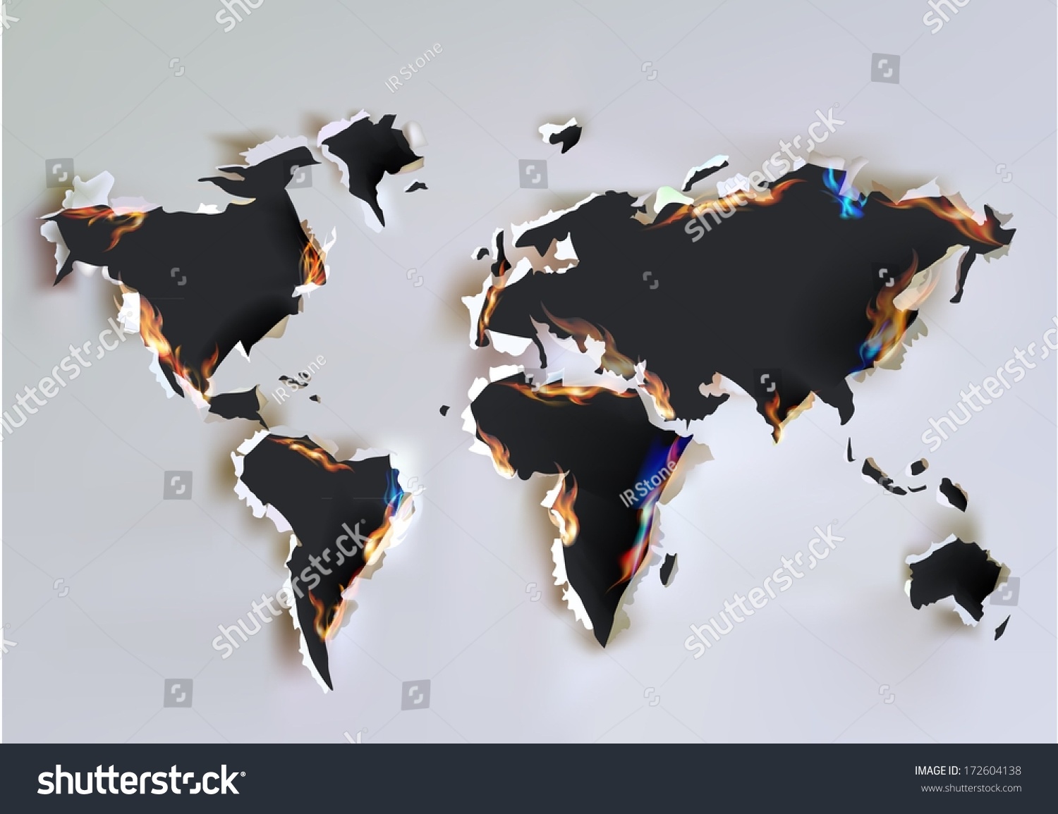 Ripped Paper Collection Map Flames Stock Vector (Royalty Free) 172604138