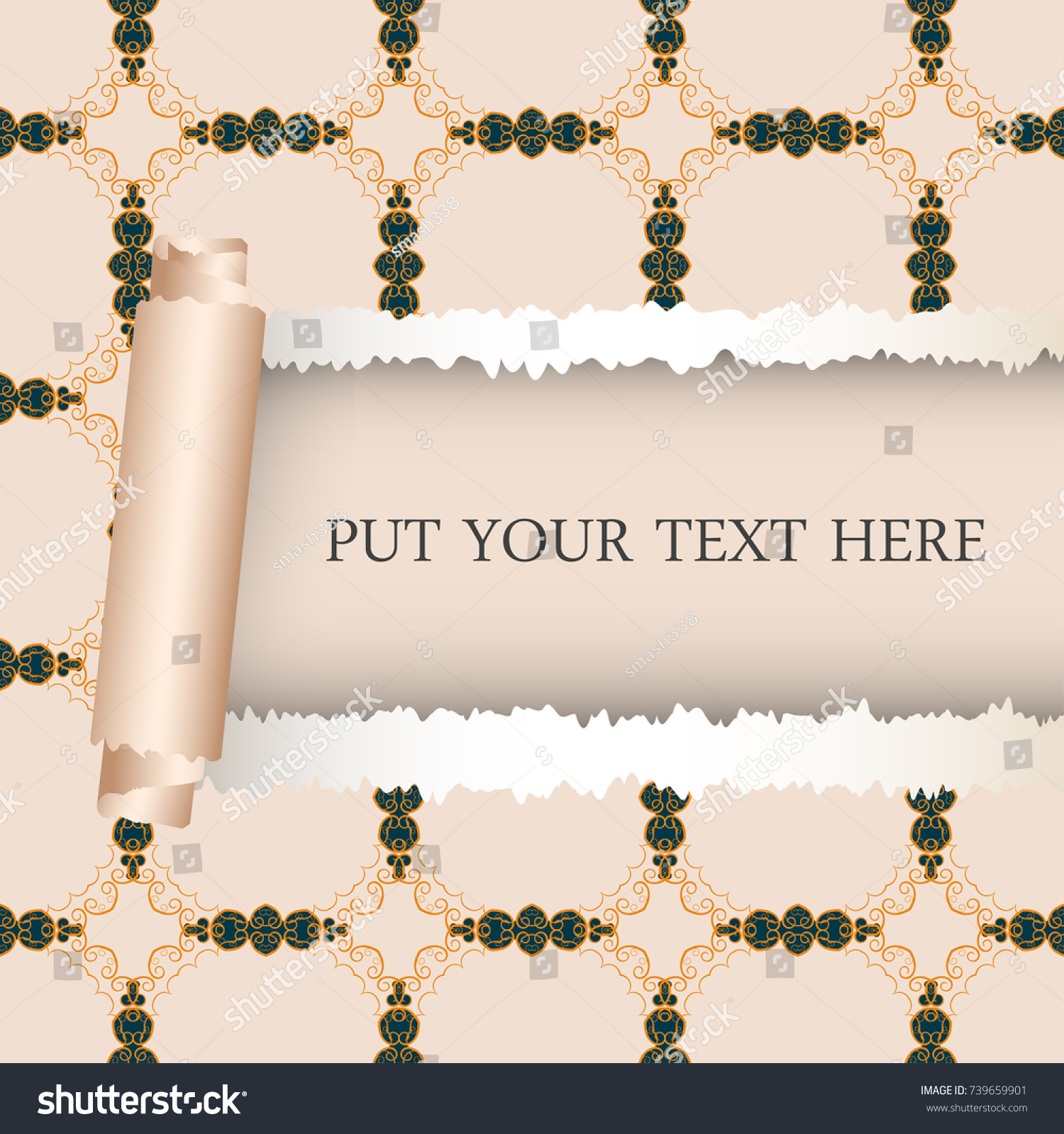 Ripped Paper Template Seamless Geometric Pattern Stock Vector (Royalty ...