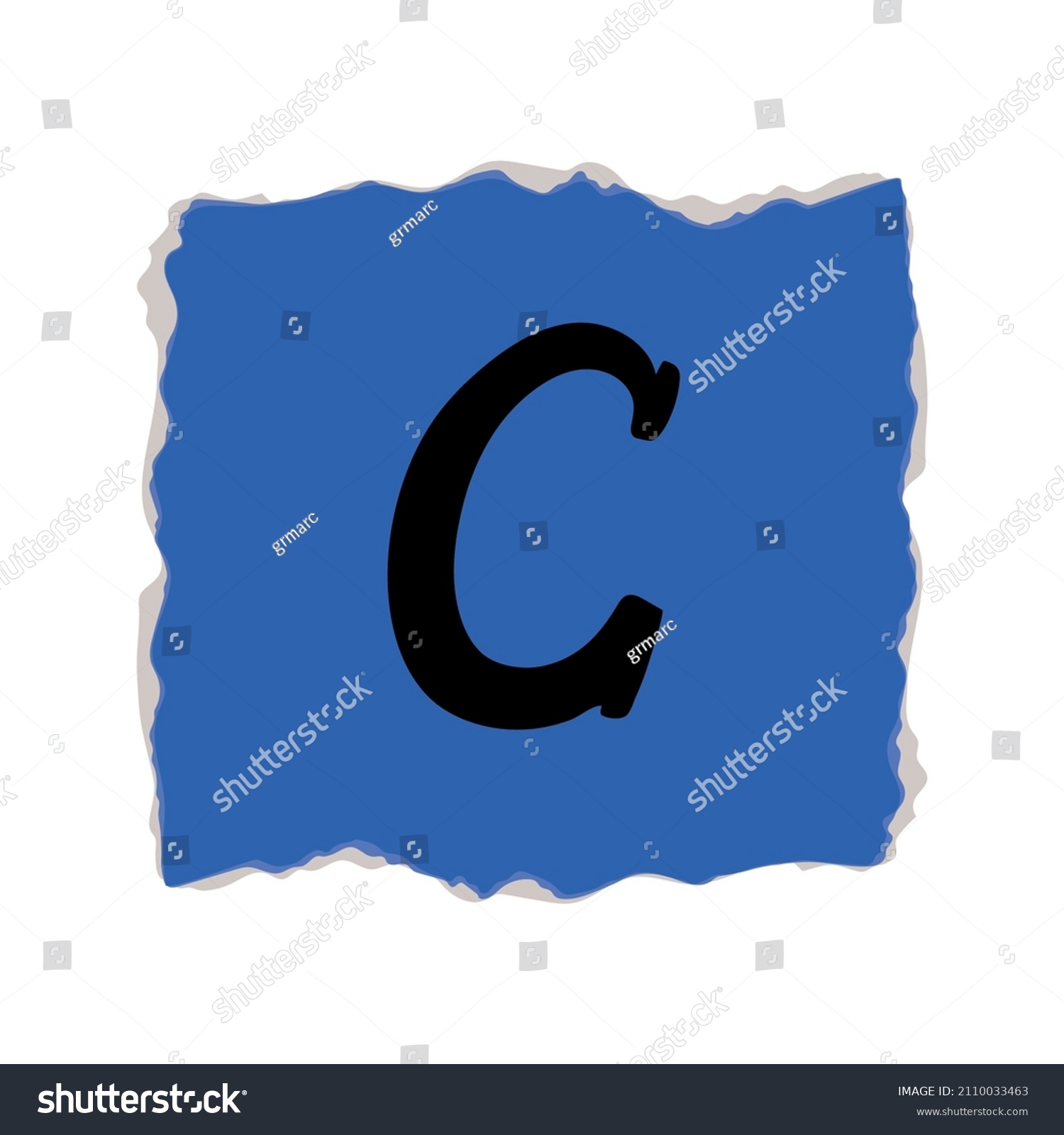 Ripped Ransom Note Letter C Stock Vector (Royalty Free) 2110033463 ...