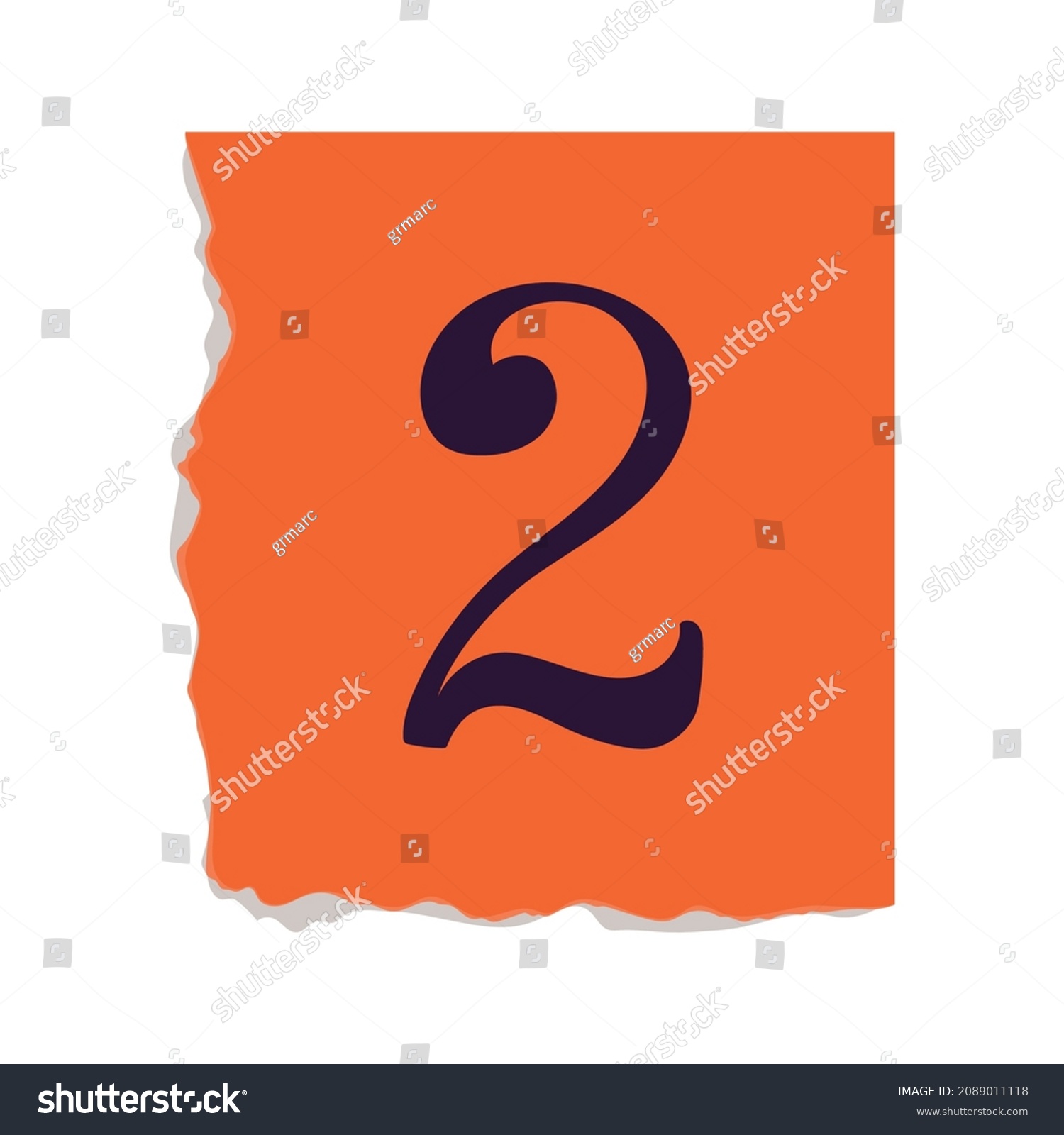 Ripped Ransom Note Number 2 Stock Vector (Royalty Free) 2089011118