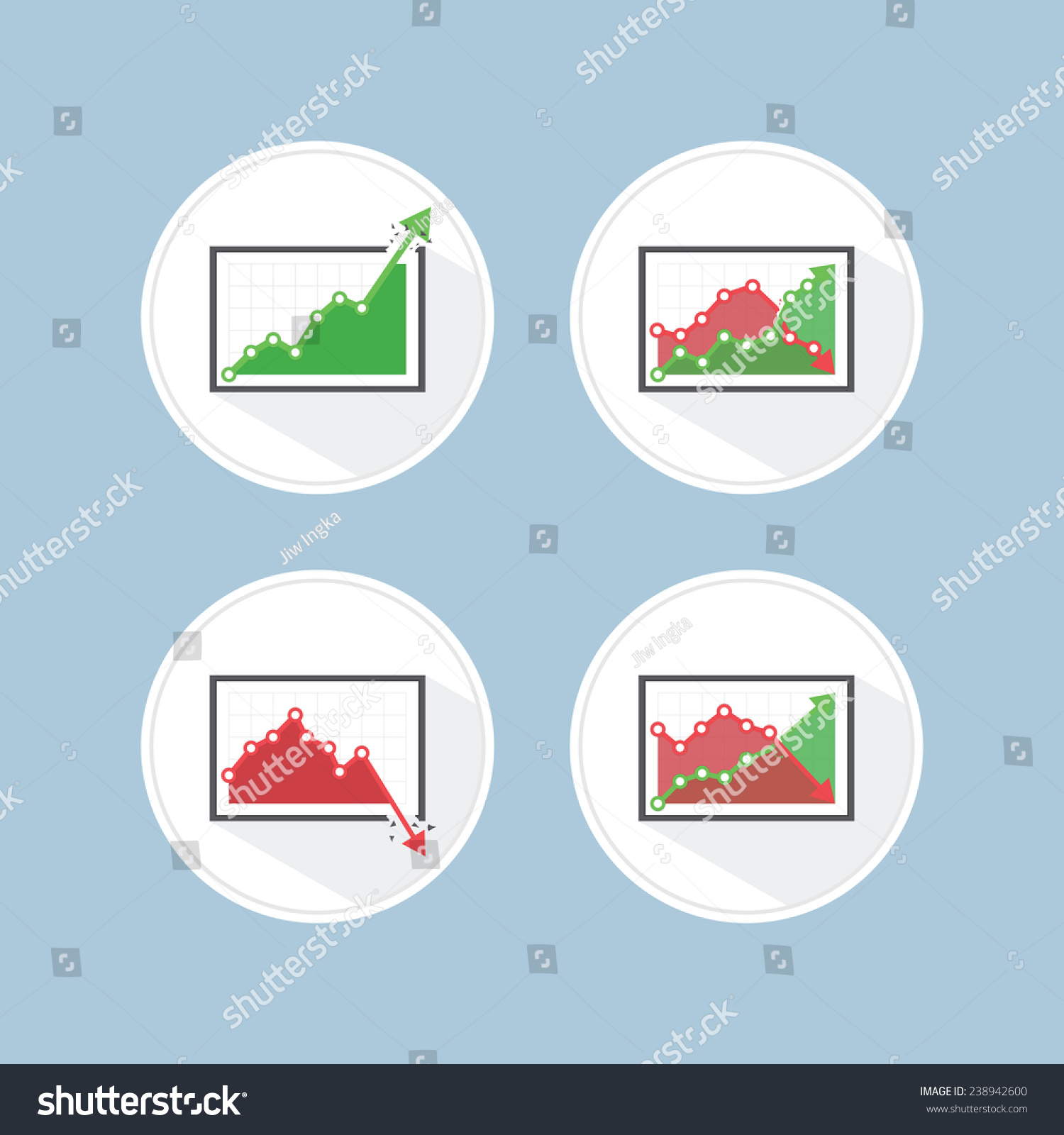 Rise Fall Business Graph Vector Eps10 Stock Vector (Royalty Free) 238942600