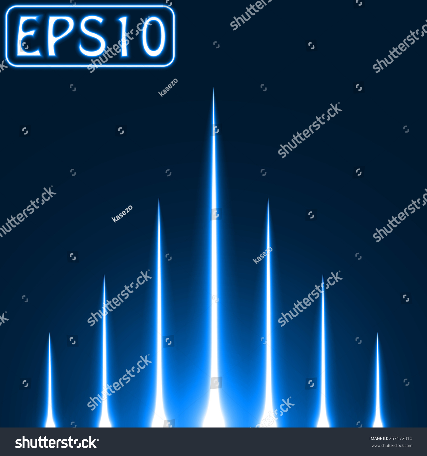 Rising Light Raysblue Colored Stock Vector (Royalty Free) 257172010 ...