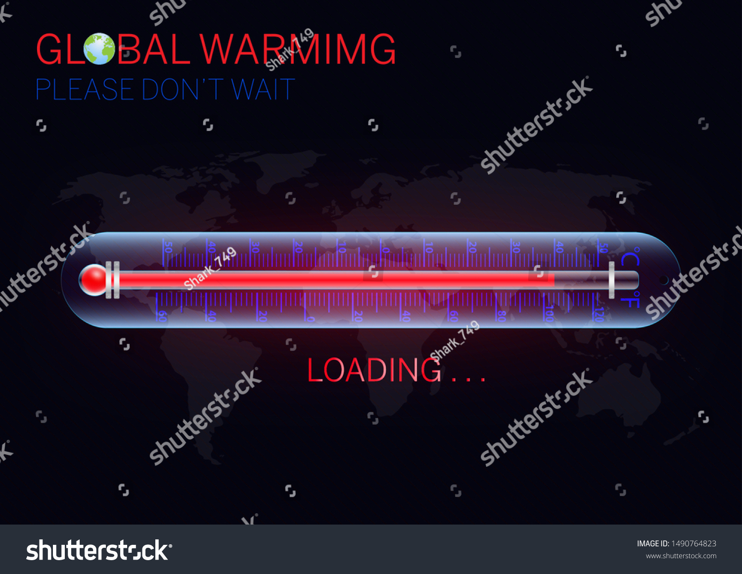 Rising Temperature Thermometer On World Map Stock Vector (Royalty Free ...