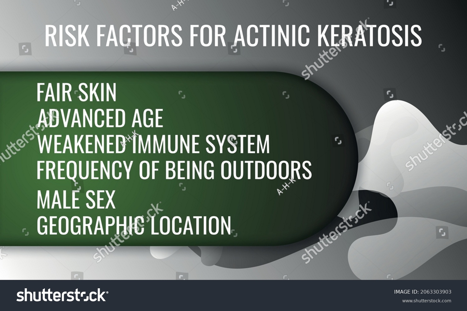 Risk Factors Actinic Keratosis Vector Illustration Stock Vector