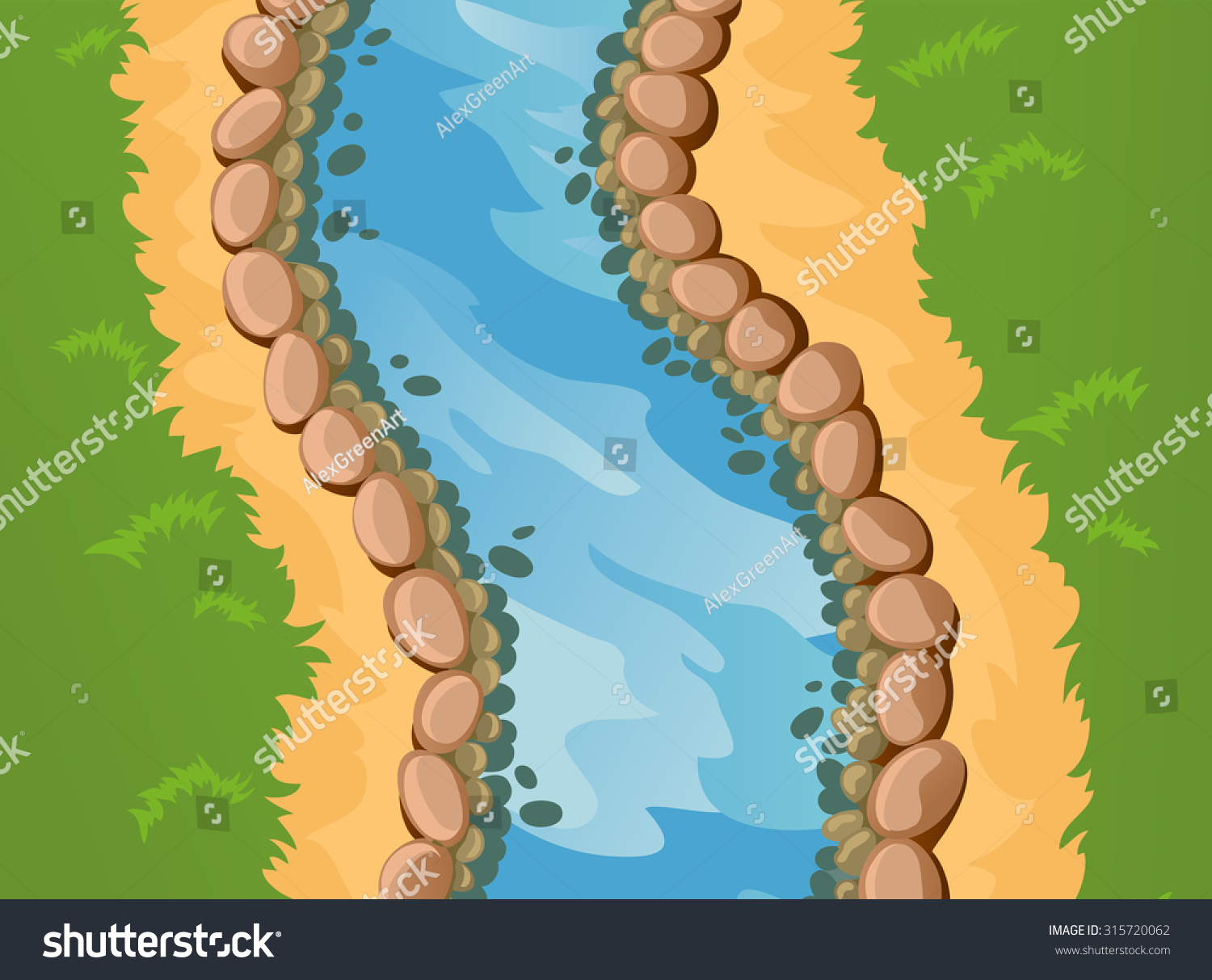 River Above View Vector Illustration Stock Vector (Royalty Free) 315720062