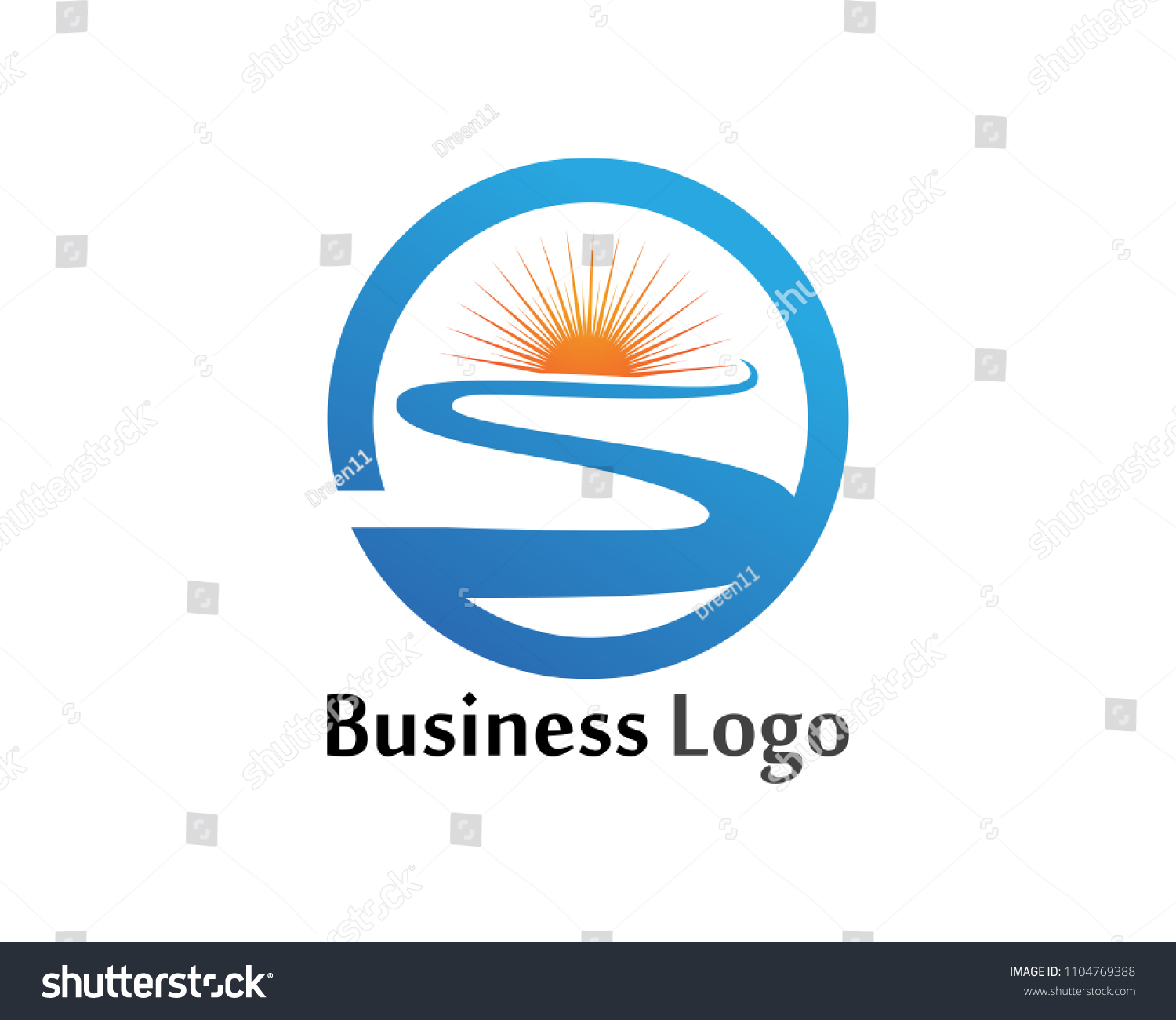 River Sun Logo Vector Template Stock Vector (Royalty Free) 1104769388