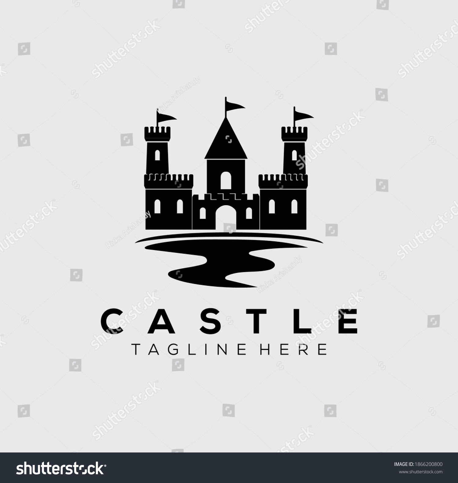 River Castle Logo Vector Illustration Design Stock Vector (Royalty Free ...