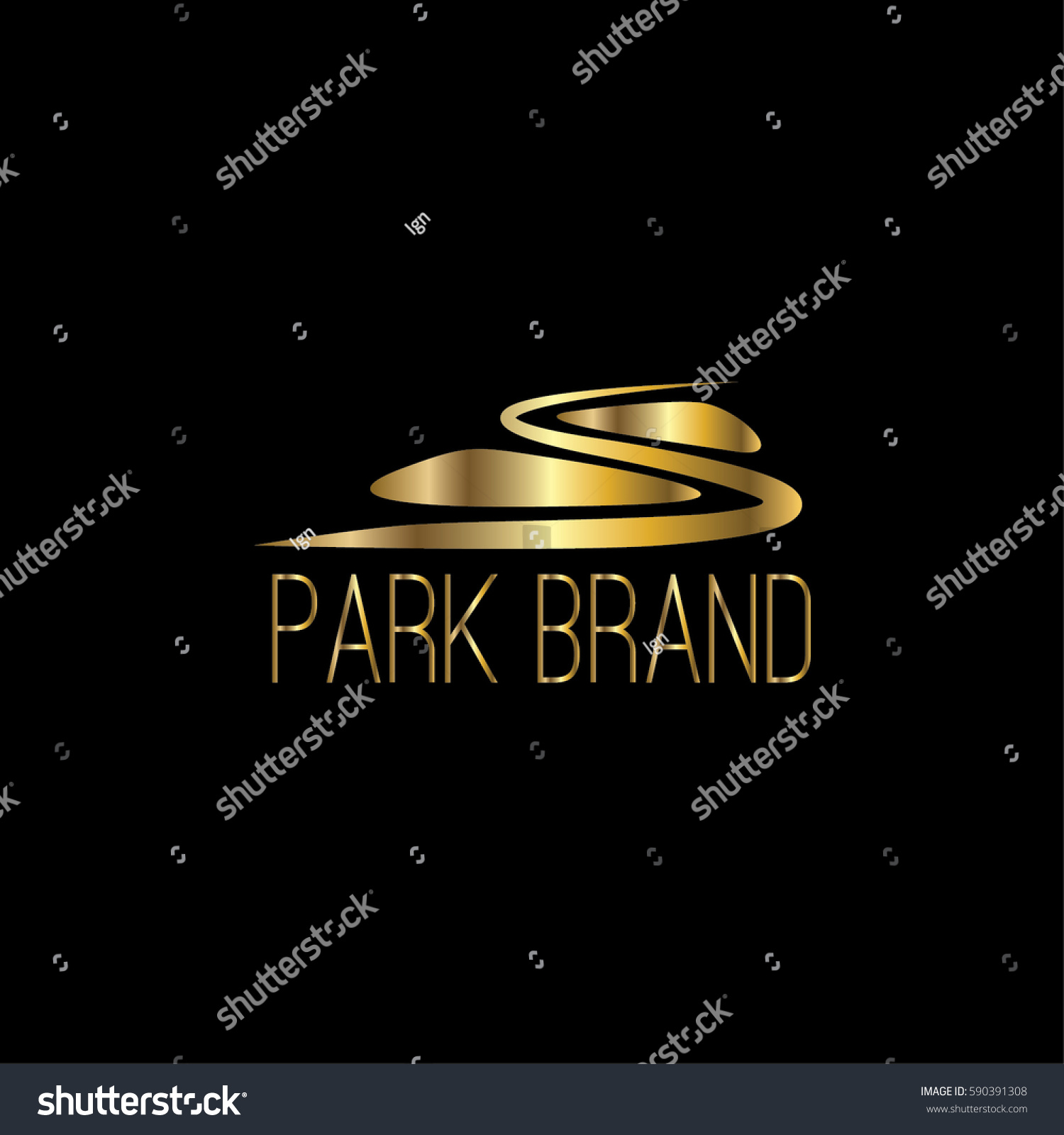 River Golden Vector Logo Design Template Stock Vector (Royalty Free ...