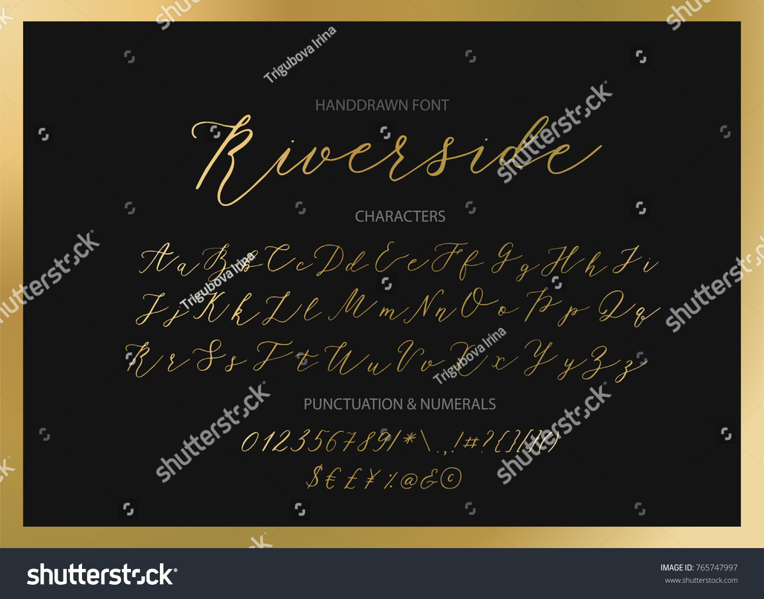 Riverside - letra manuscrita Script. Típica: vector de stock (libre de ...