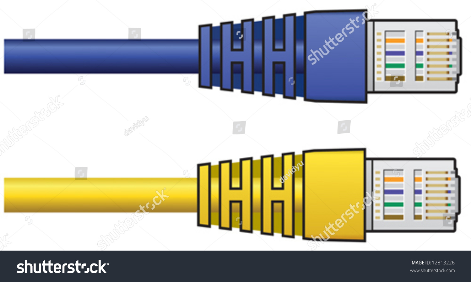 Rj-45 Cable Stock Vector Illustration 12813226 : Shutterstock
