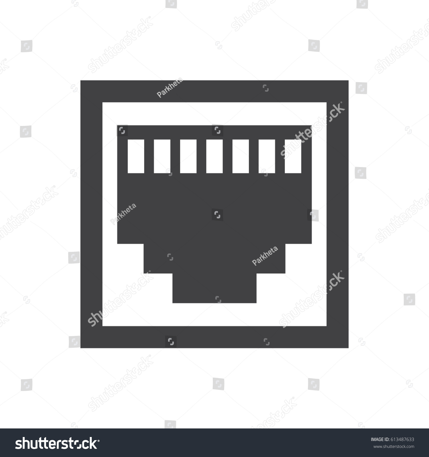 Rj45 Icon On White Background Vector Stock Vector (Royalty Free) 613487633