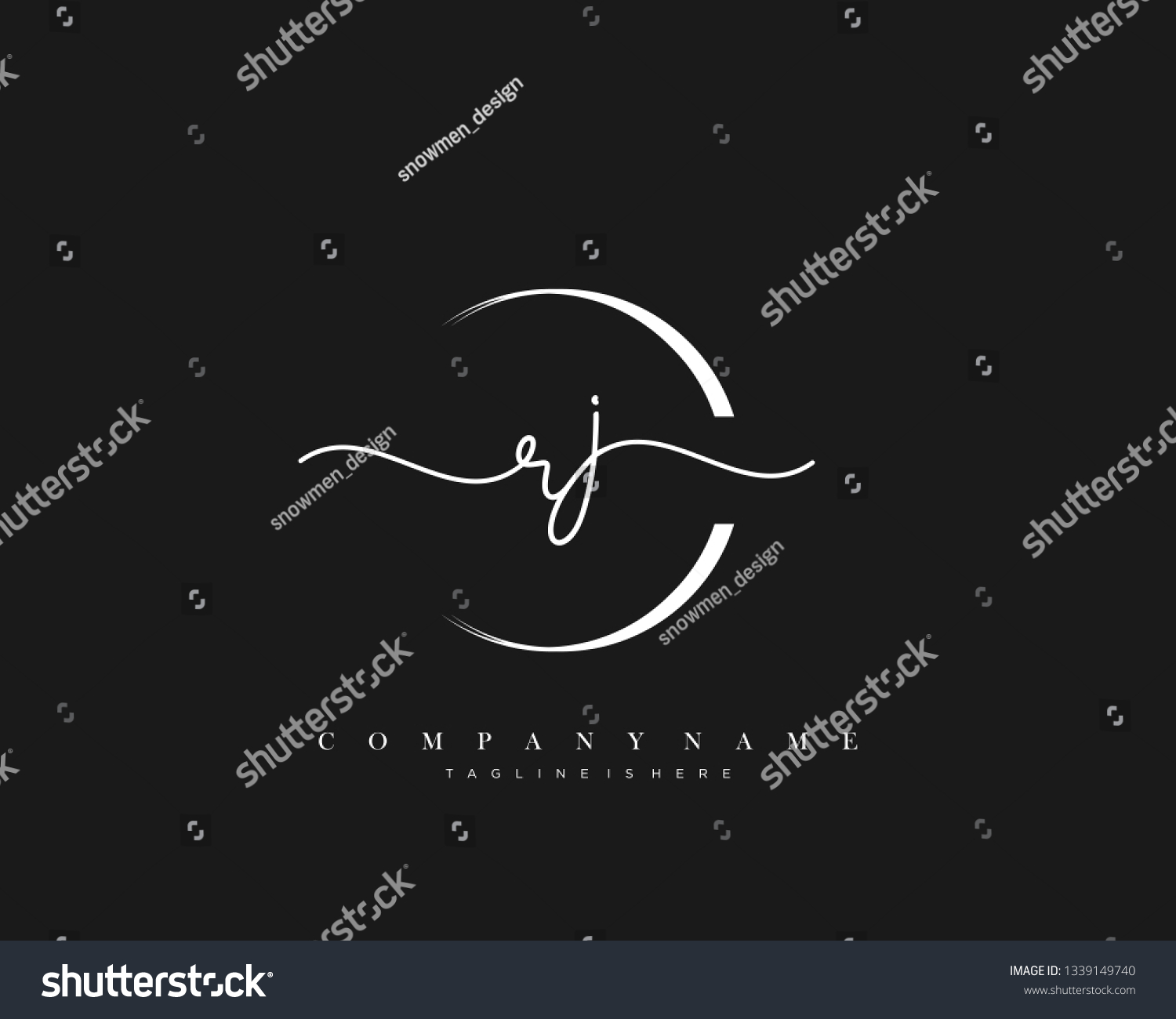 Rj Initial Handwriting Logo Template Vector Stock Vector (Royalty Free ...