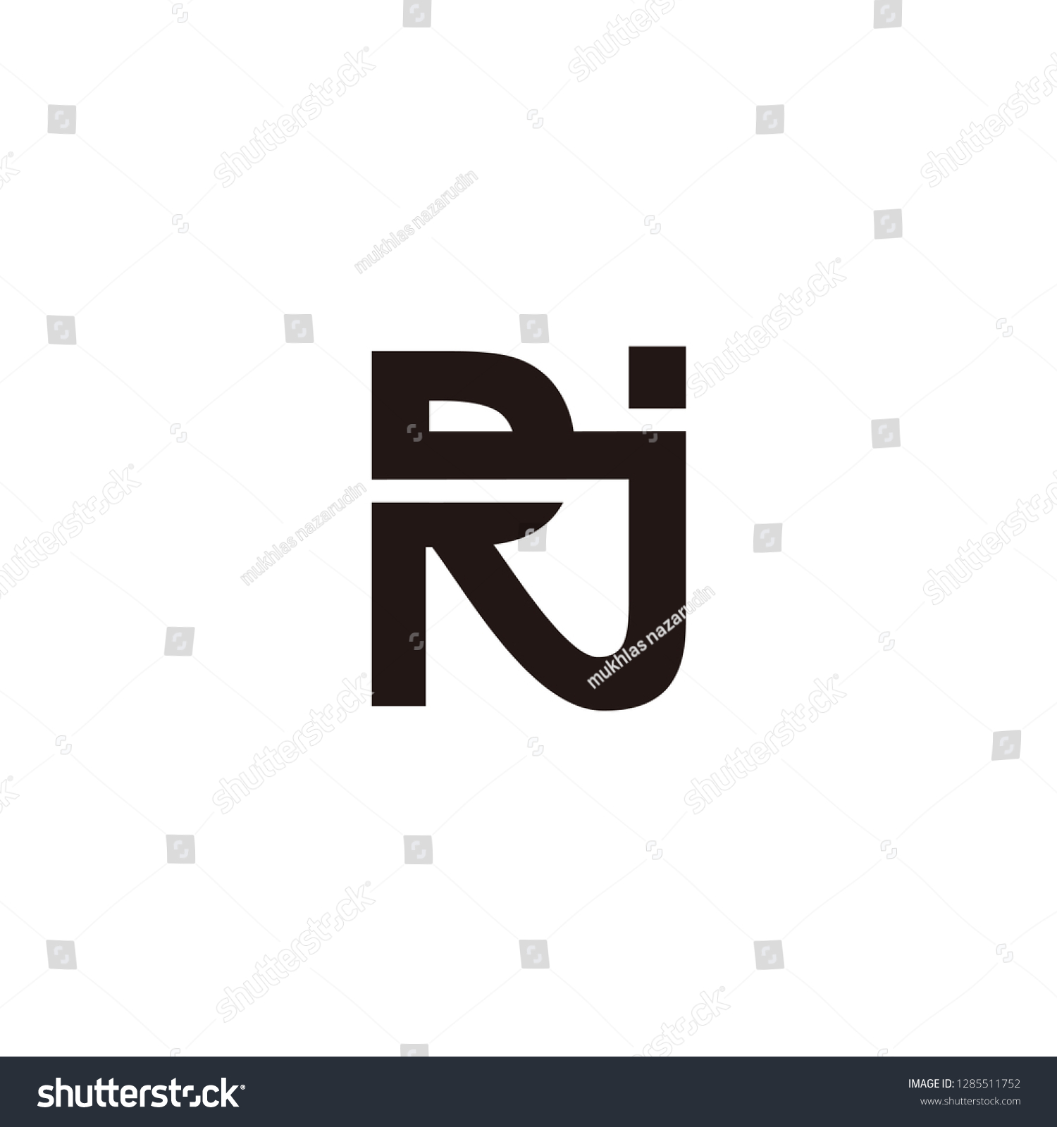 Rj Letter Vector Logo: vector de stock (libre de regalías) 1285511752 ...