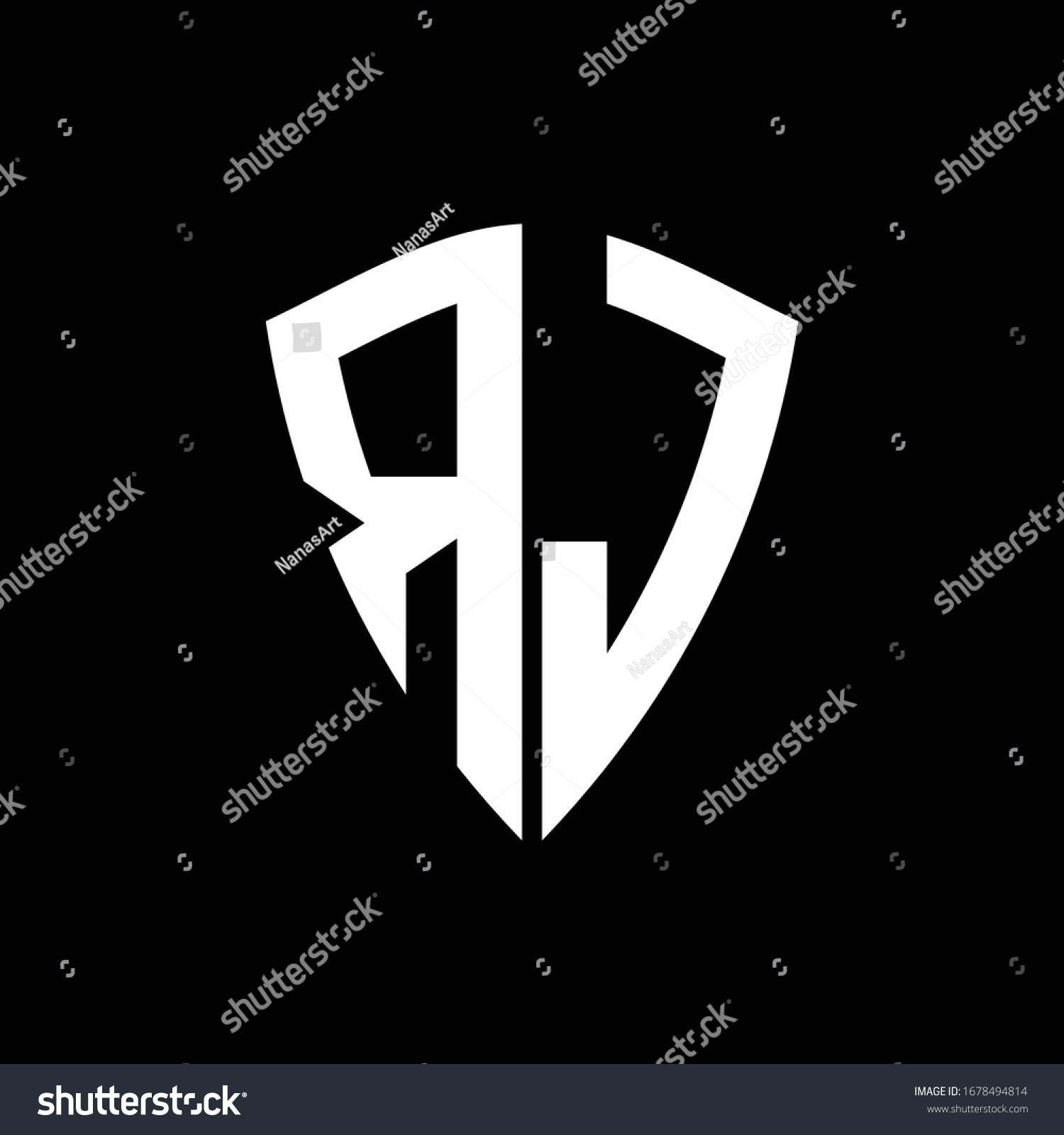 Rj Logo Monogram Shield Shape Design Stock Vector (Royalty Free ...