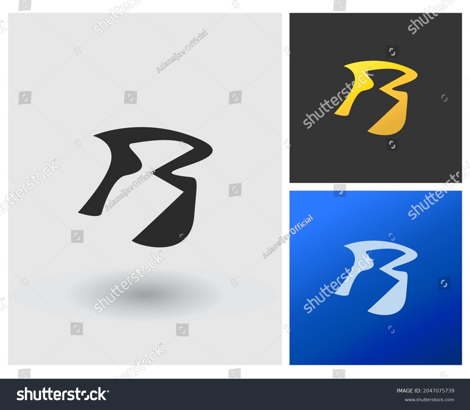 Rj Vector Logo Simple Modern Design Stock Vector (Royalty Free) 2047075739