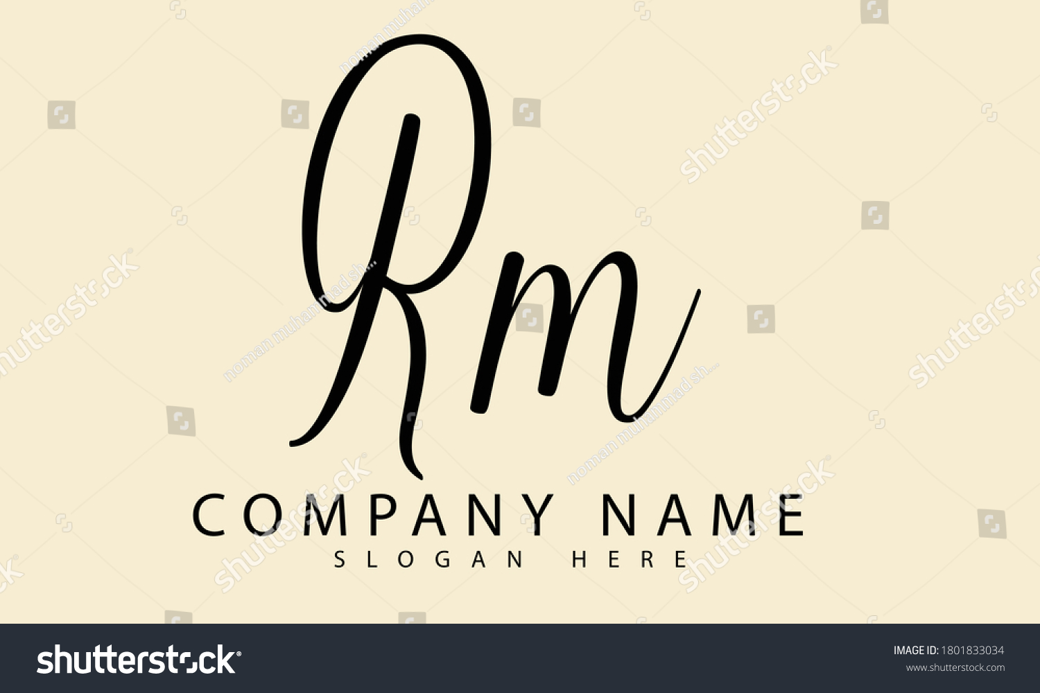 Rm Letter Logo Design Initial Rm Stock Vector (Royalty Free) 1801833034 ...