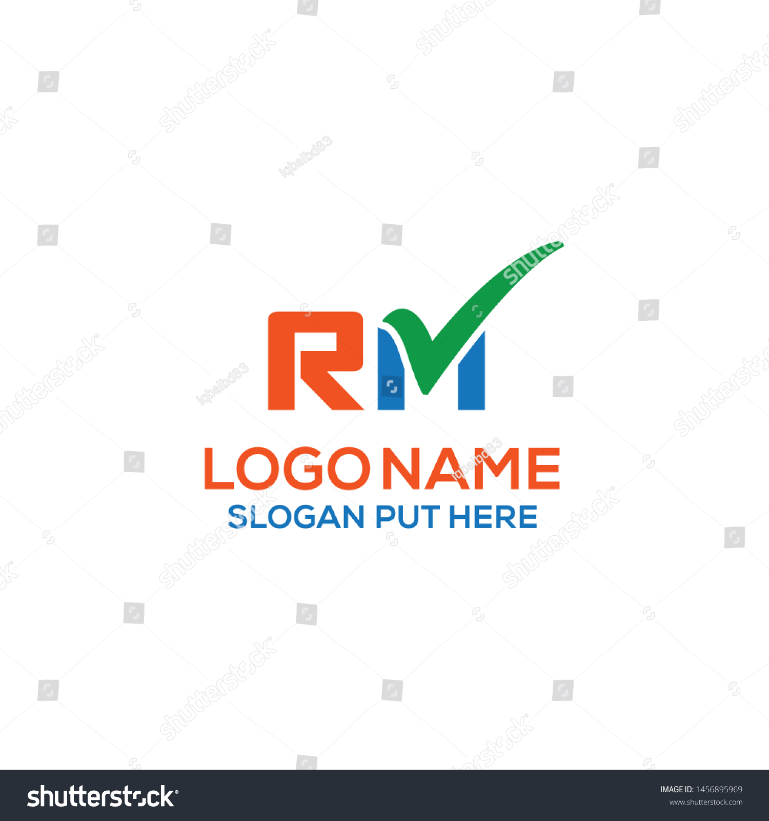 Rm Letter Logo Design Template Stock Vector (Royalty Free) 1456895969 ...