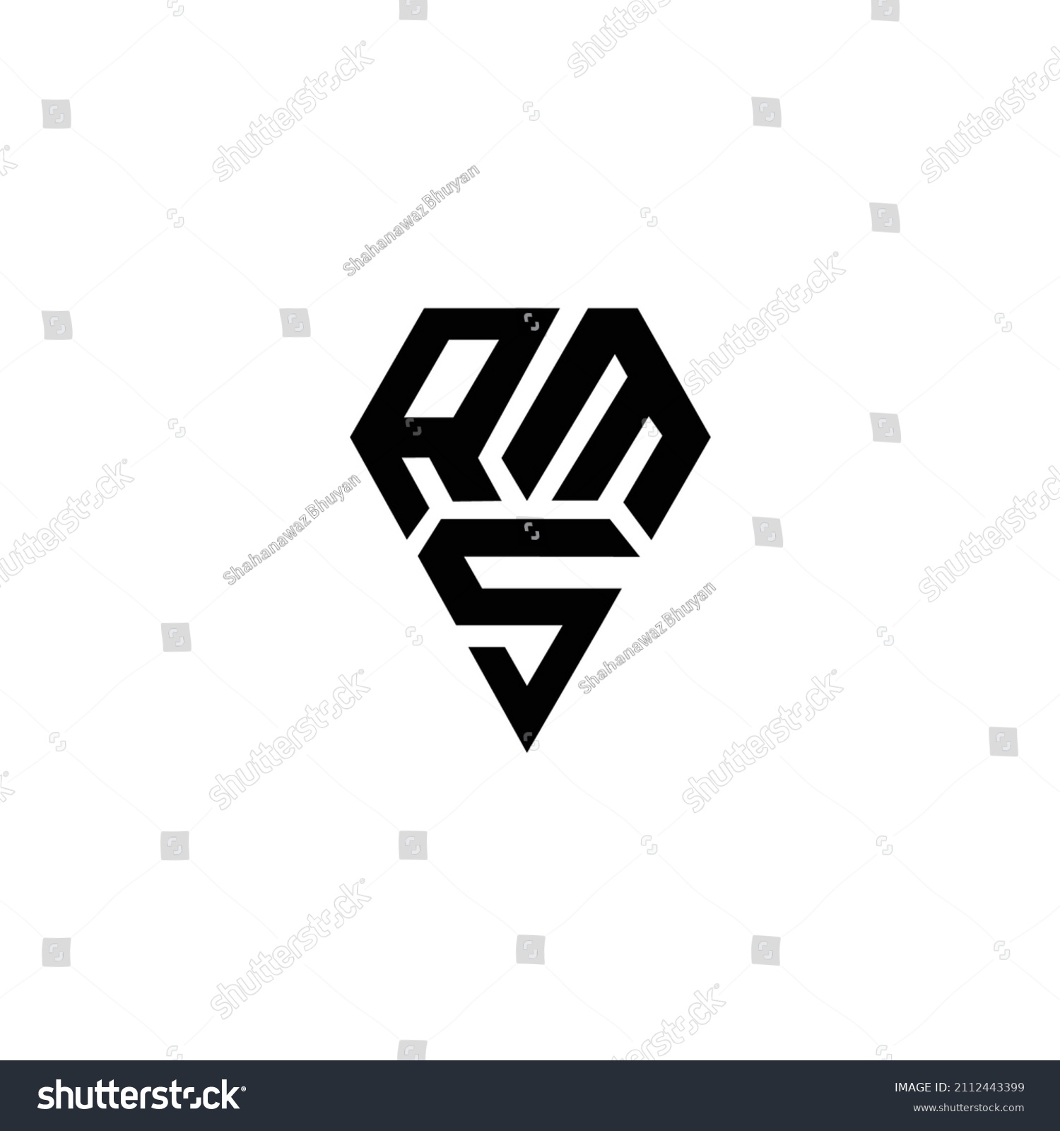Rms Triangle Shape Logo Creative Typography Stock Vector (Royalty Free ...