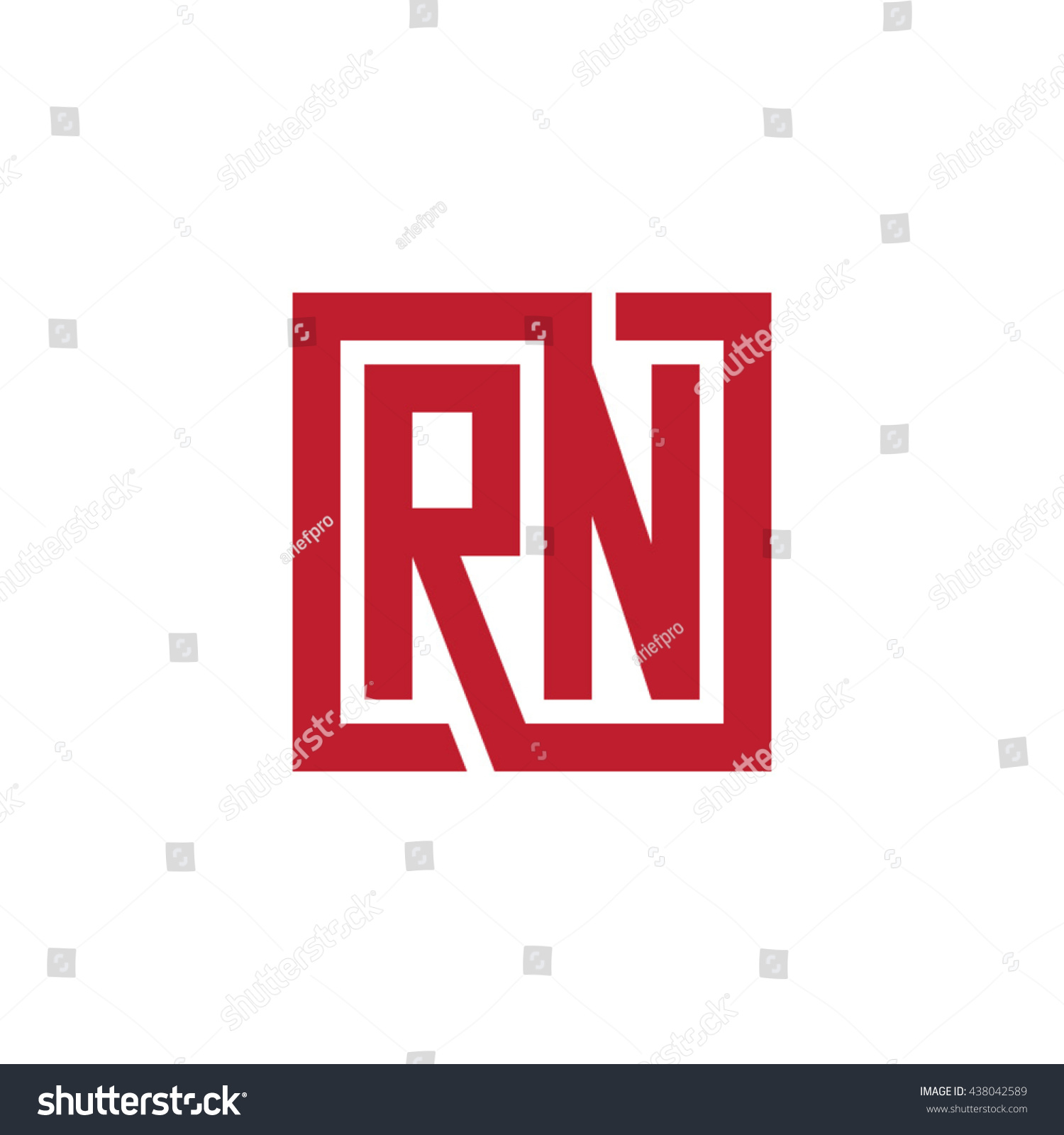 Rn Initial Letters Looping Linked Square: vetor stock (livre de ...
