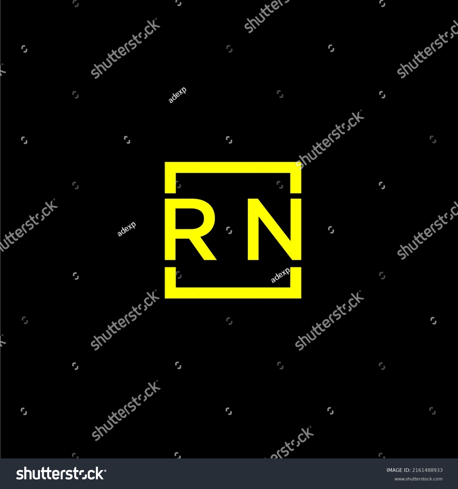 Rn Initial Monogram Logo Square Style Stock Vector (Royalty Free ...