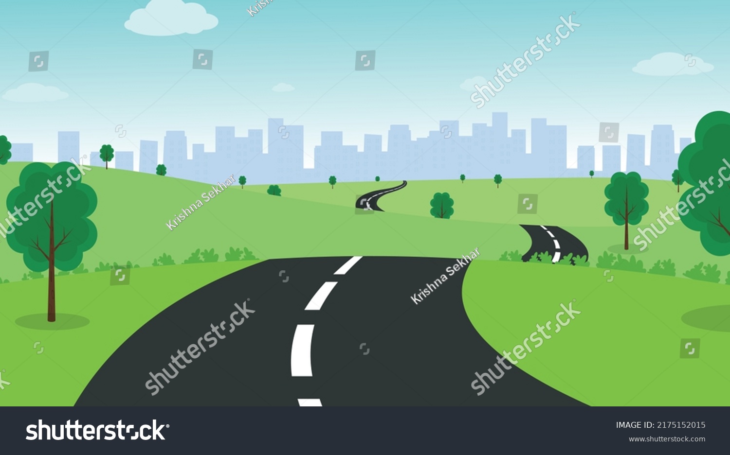 Road Background Vector Road Landscape Bg Stock Vector (Royalty Free ...