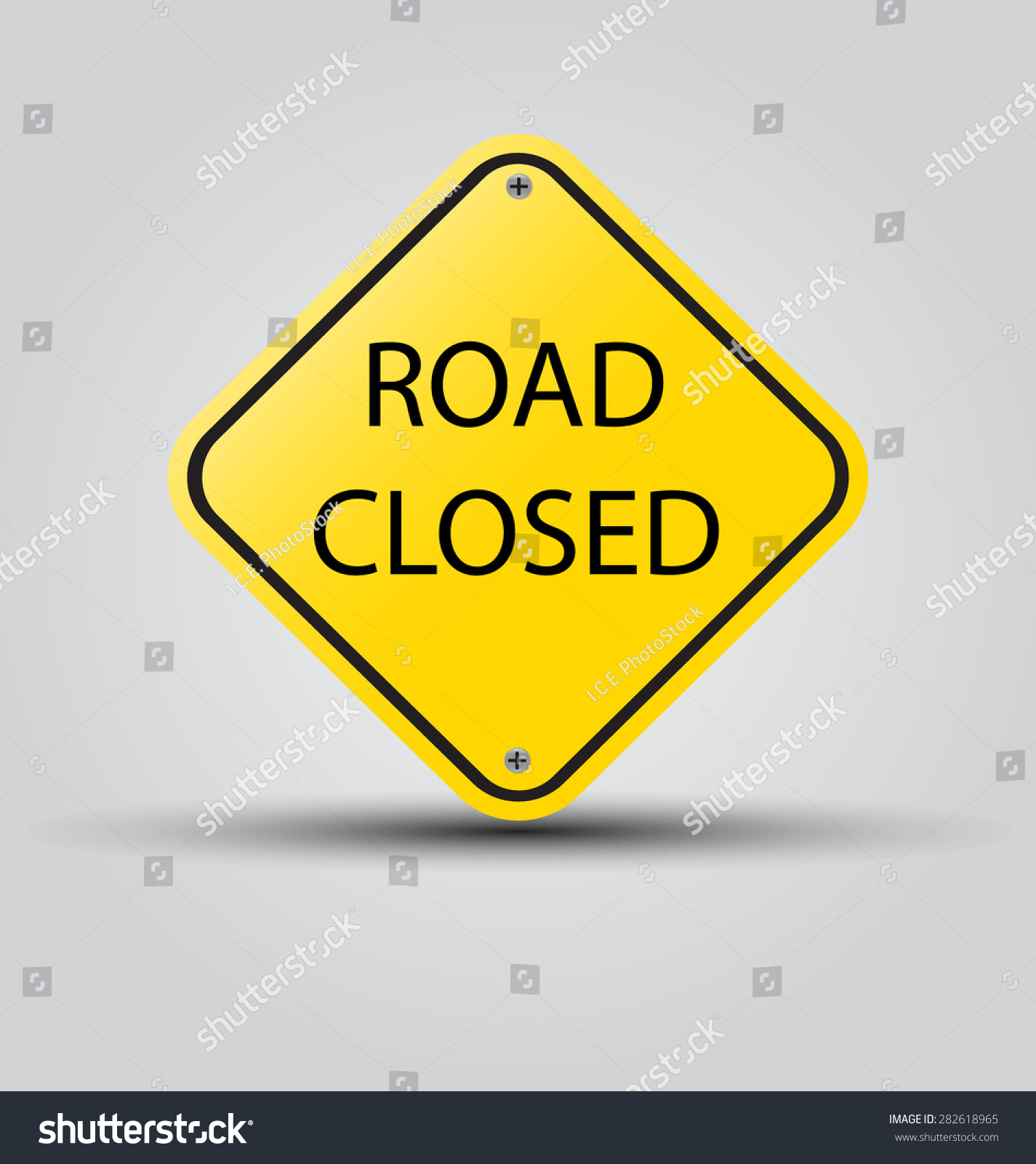 Road Closed Sign Vector Illustration Stock Vector (Royalty Free) 282618965