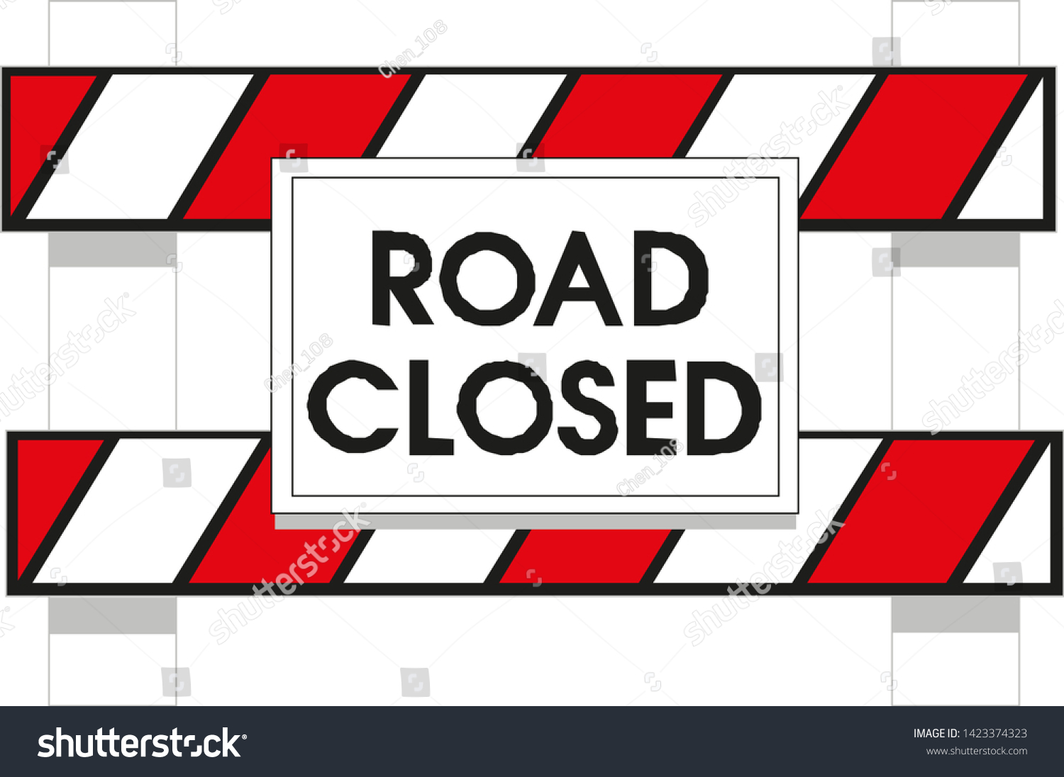 Road Closed Traffic Control Standing Sign Stock Vector (Royalty Free ...