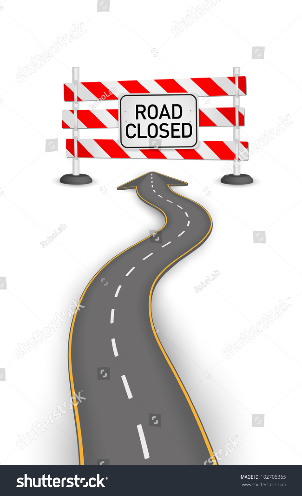 Road Closed Vector Illustration Stock Vector (Royalty Free) 102705365