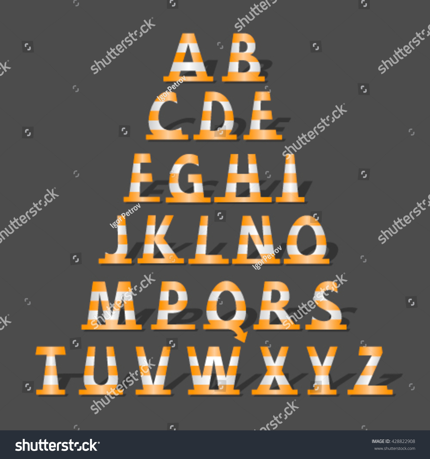 Road Cone Font Vector Stock Vector (Royalty Free) 428822908