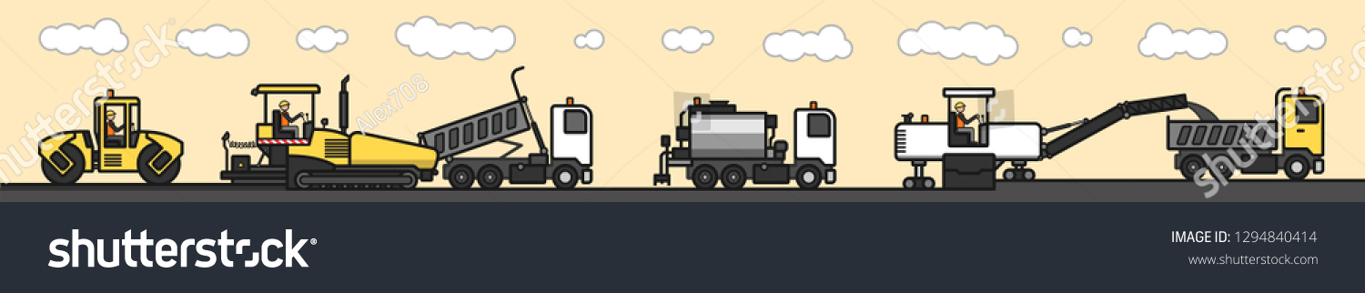 Road Construction Illustration Stock Vector (Royalty Free) 1294840414