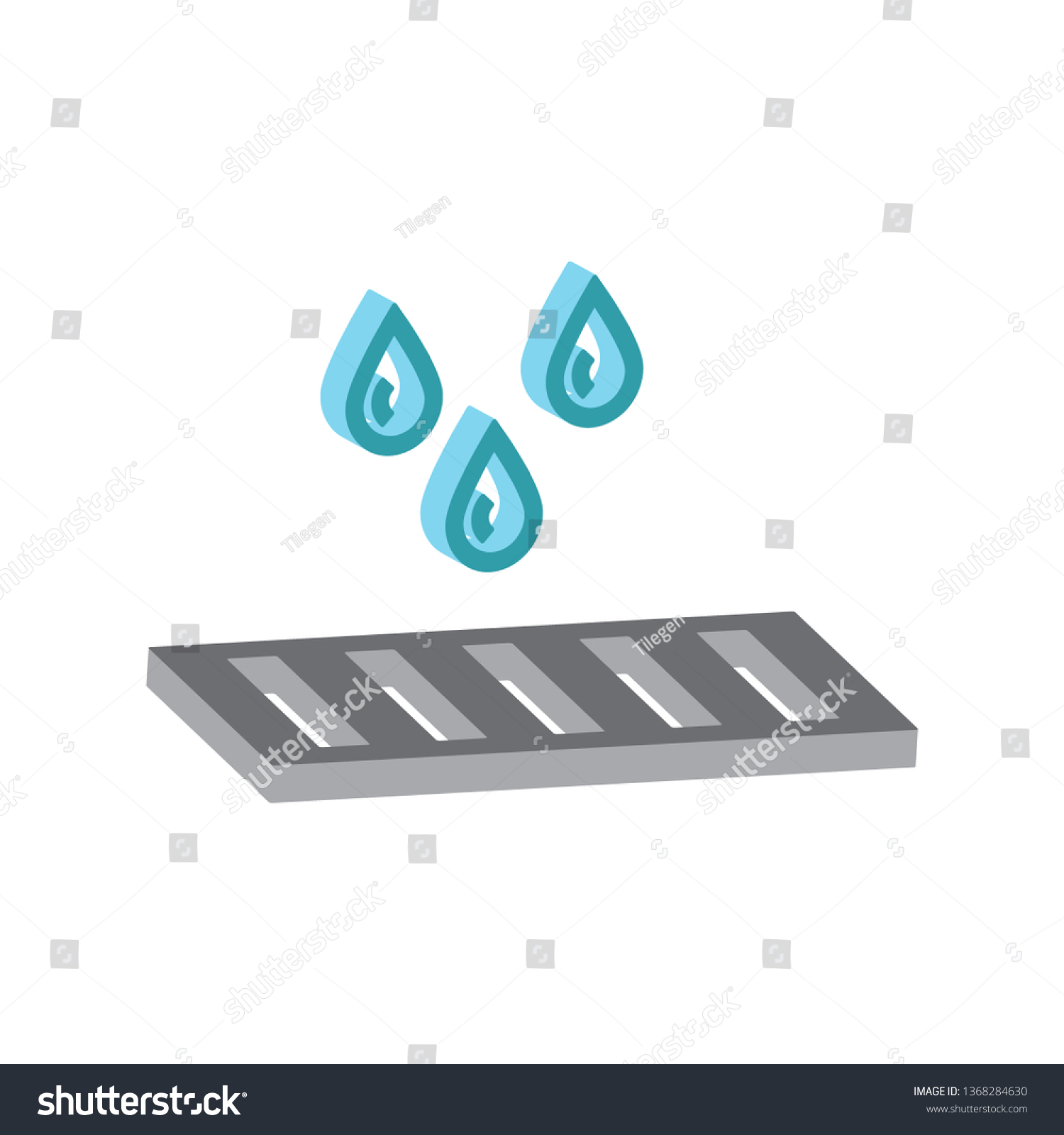 Road Drain System Isometric Iconvector Illustration Stock Vector ...