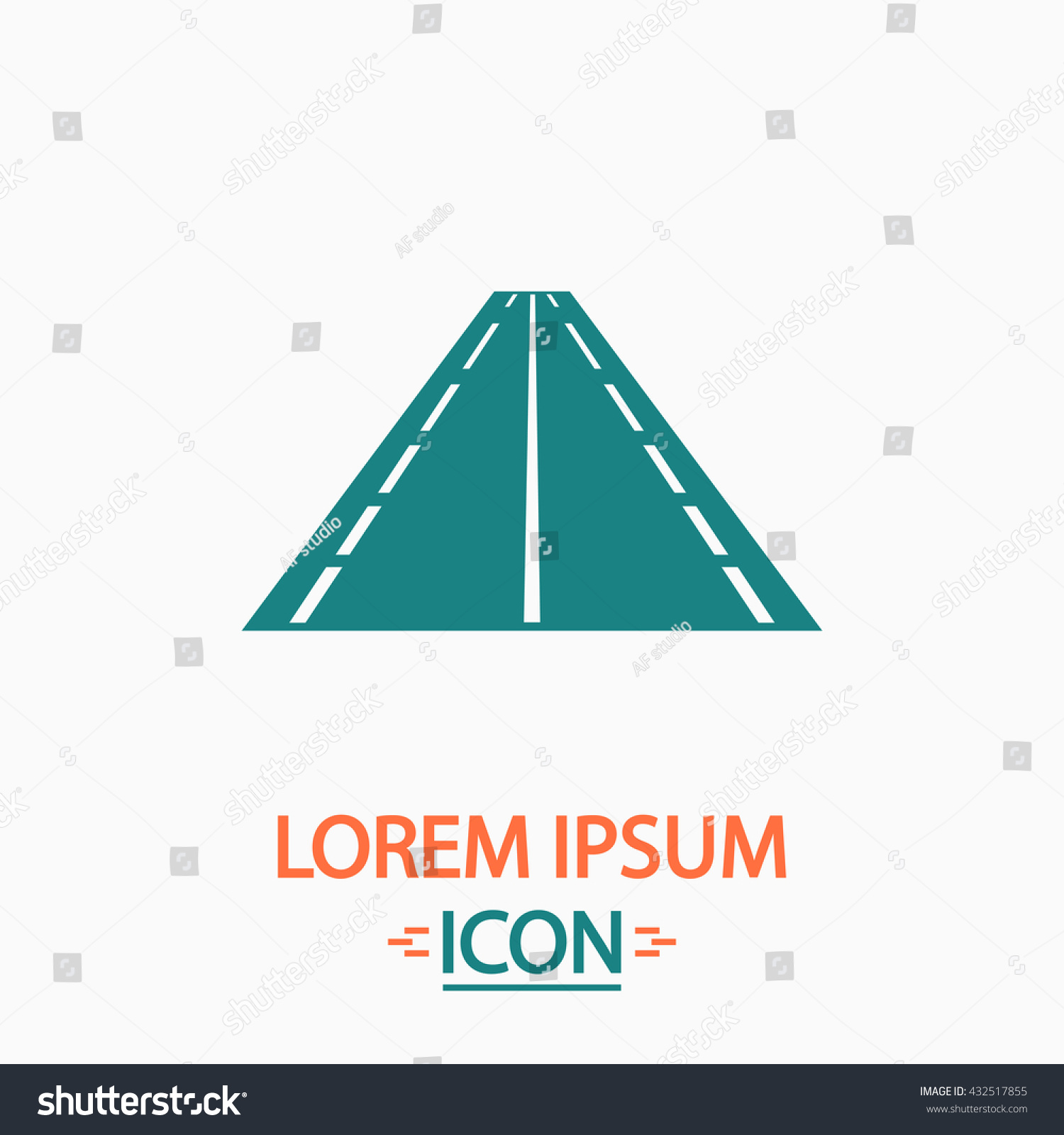 Road Flat Icon On White Background Stock Vector (Royalty Free) 432517855
