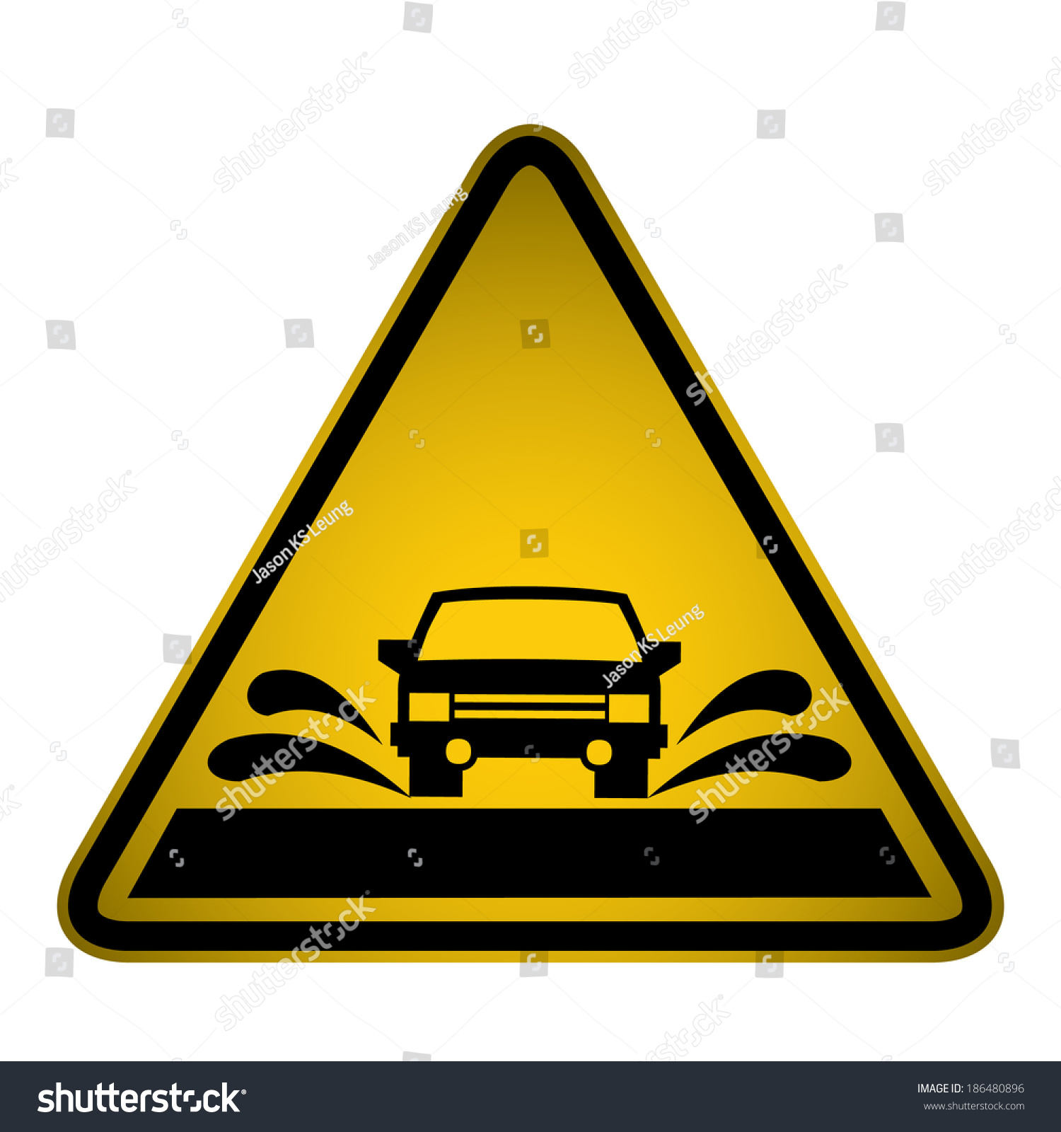 Road Flooding Sign Vector: vector de stock (libre de regalías ...