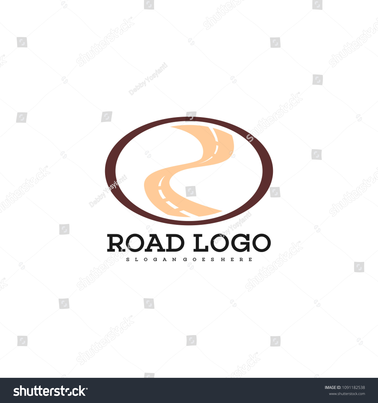 Road Logo Design Stock Vector (Royalty Free) 1091182538