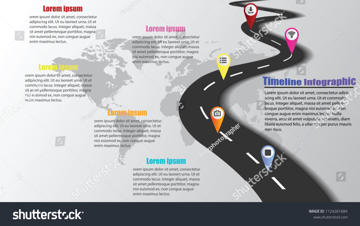 Road Map Business Infographic Vector: เวกเตอร์สต็อก (ปลอดค่าลิขสิทธิ์ ...