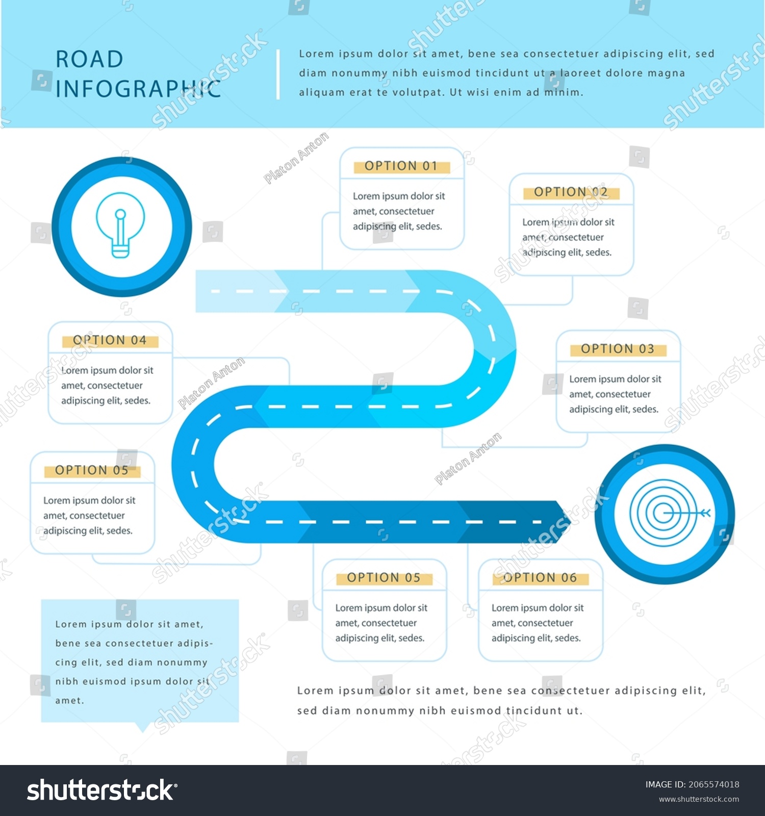 Road Map Infographic Creative Plan Design Stock Vector (Royalty Free ...