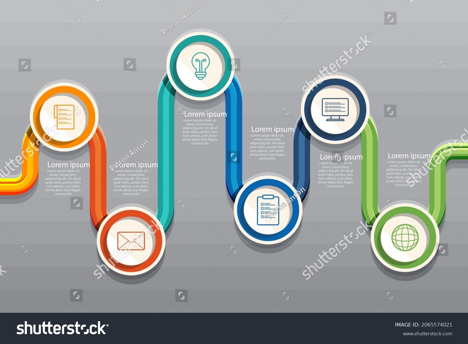 Road Map Infographic Creative Plan Design Stock Vector (Royalty Free ...