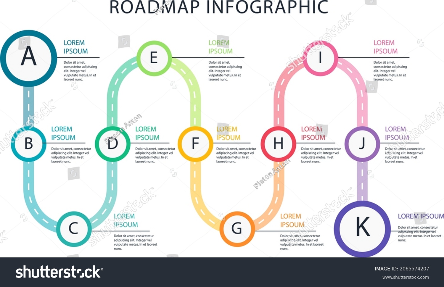 Road Map Infographic Creative Plan Design Stock Vector (Royalty Free ...