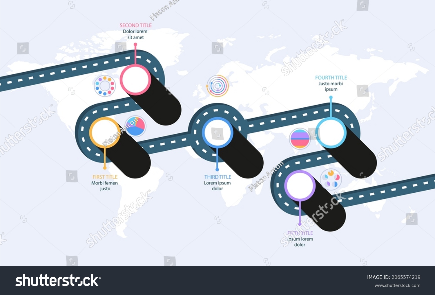 Road Map Infographic Creative Plan Design Stock Vector (Royalty Free ...