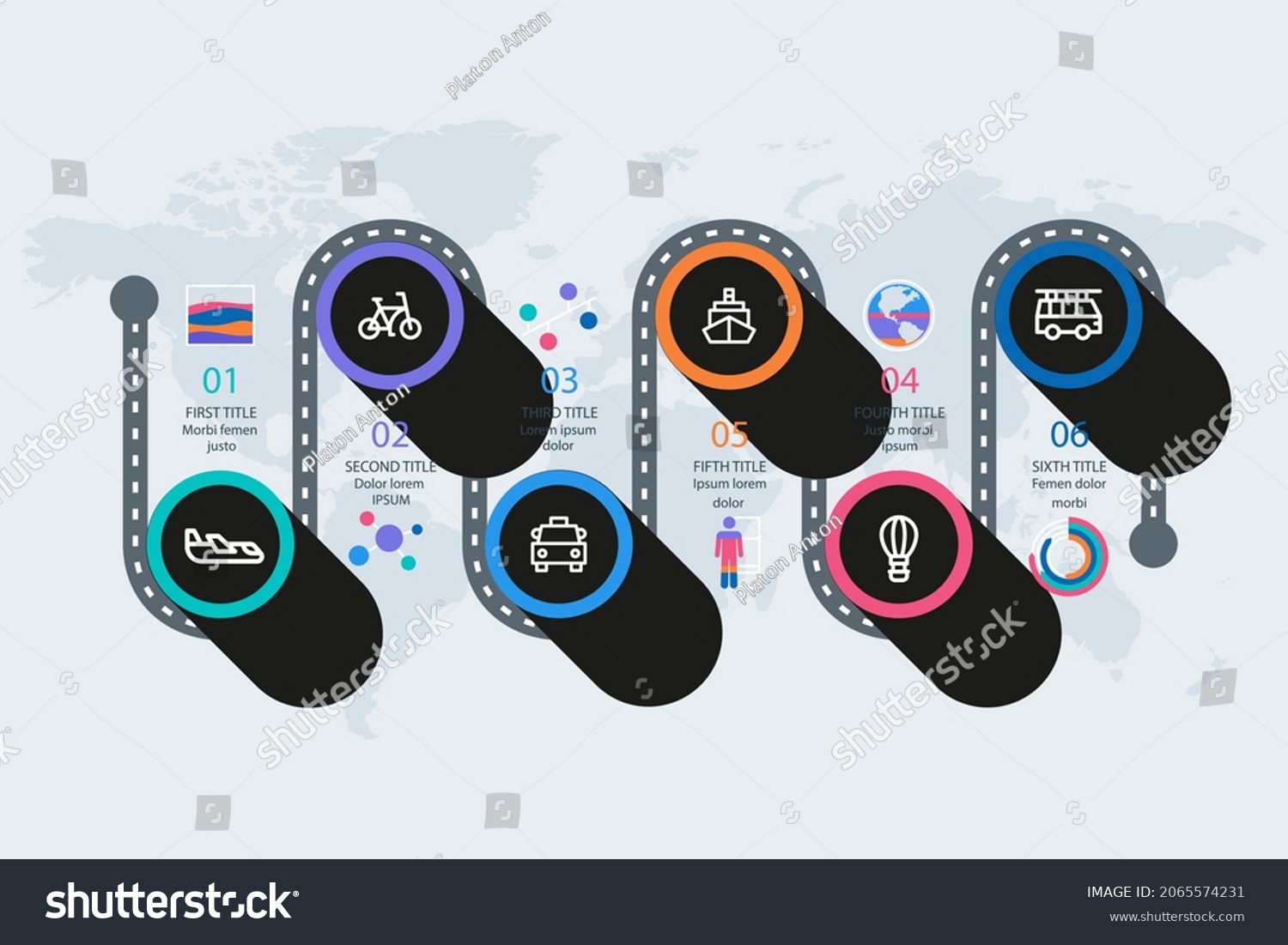 Road Map Infographic Creative Plan Design Stock Vector (Royalty Free ...