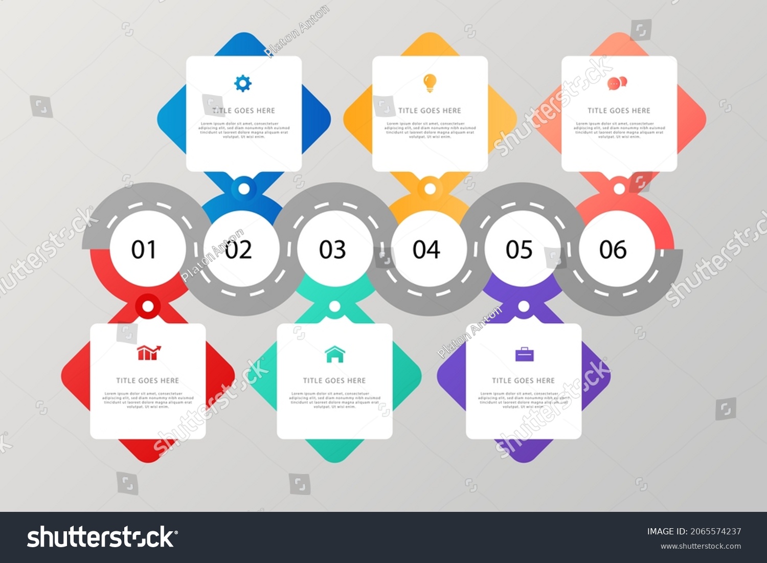 Road Map Infographic Creative Plan Design Stock Vector (Royalty Free ...