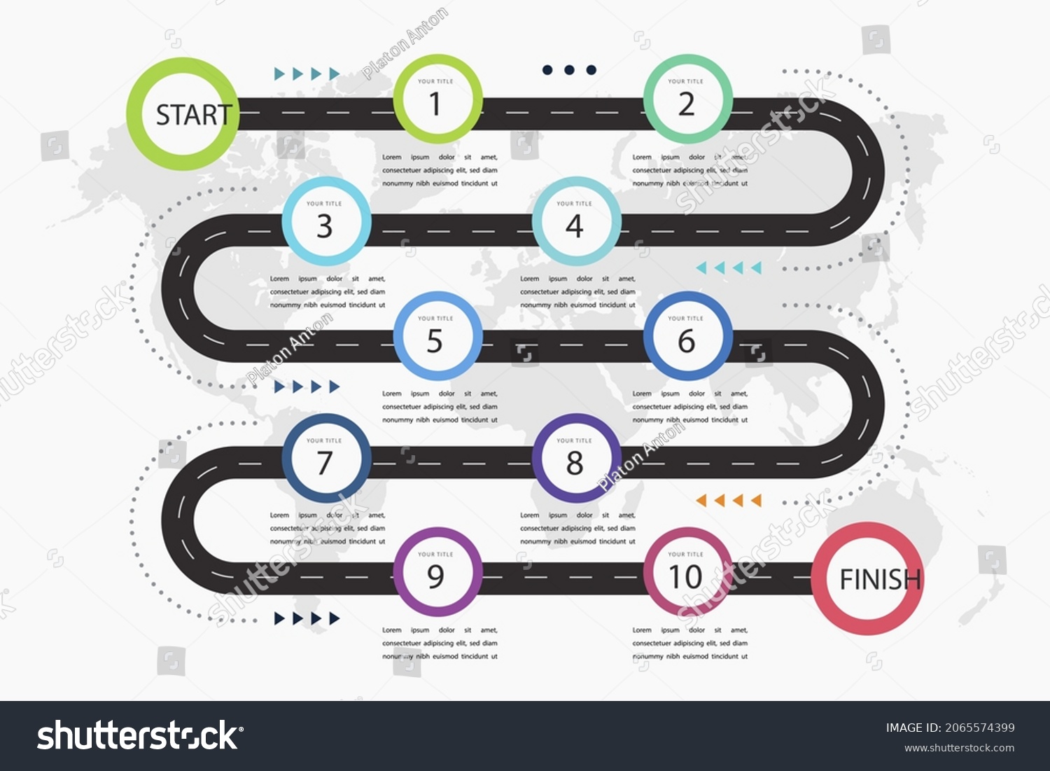 Road Map Infographic Creative Plan Design: เวกเตอร์สต็อก (ปลอดค่า ...