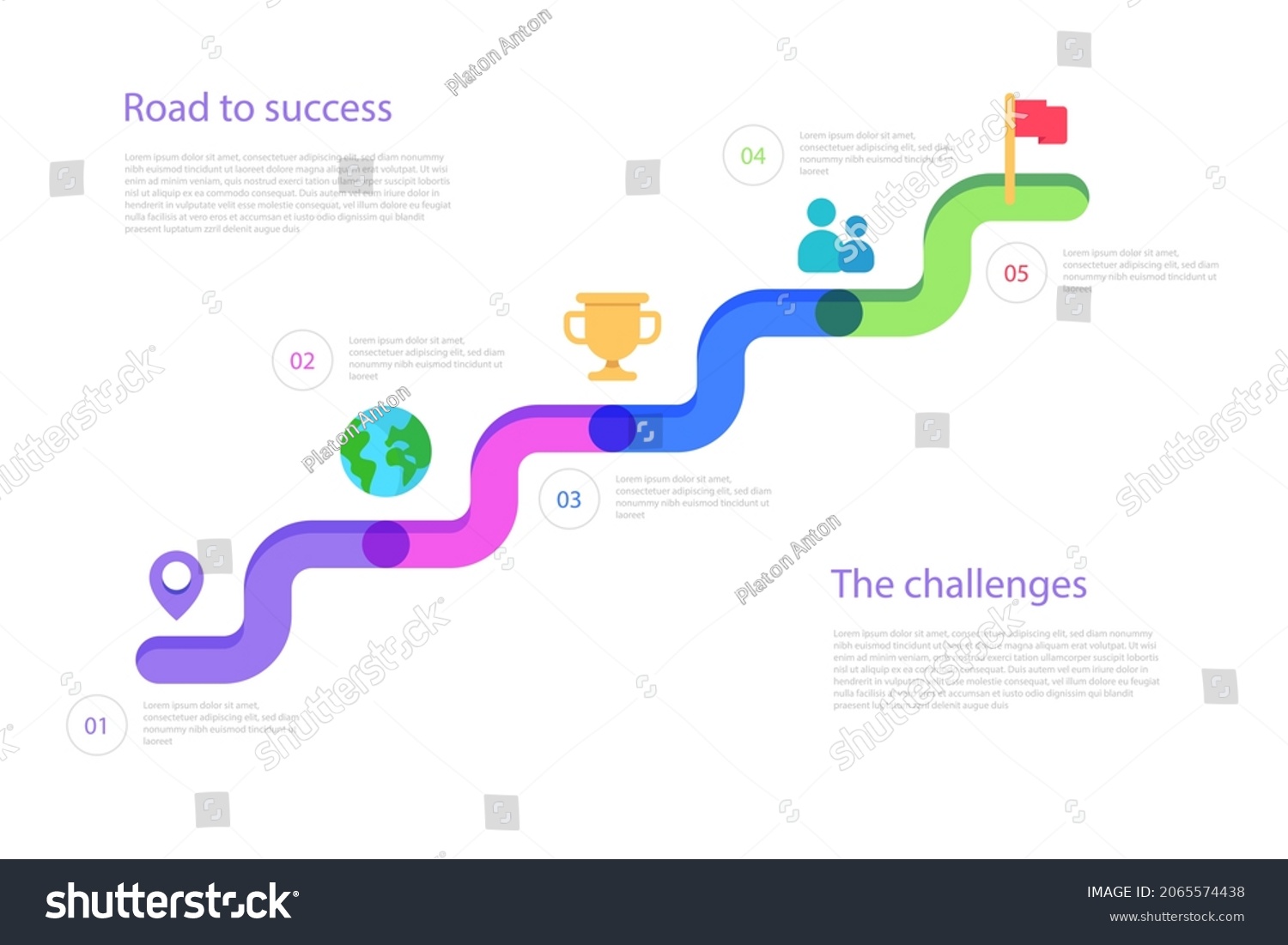 Road Map Infographic Creative Plan Design Stock Vector (Royalty Free ...