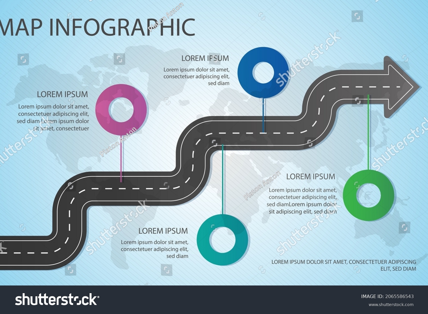 Infografía de la hoja de ruta.: vector de stock (libre de regalías ...