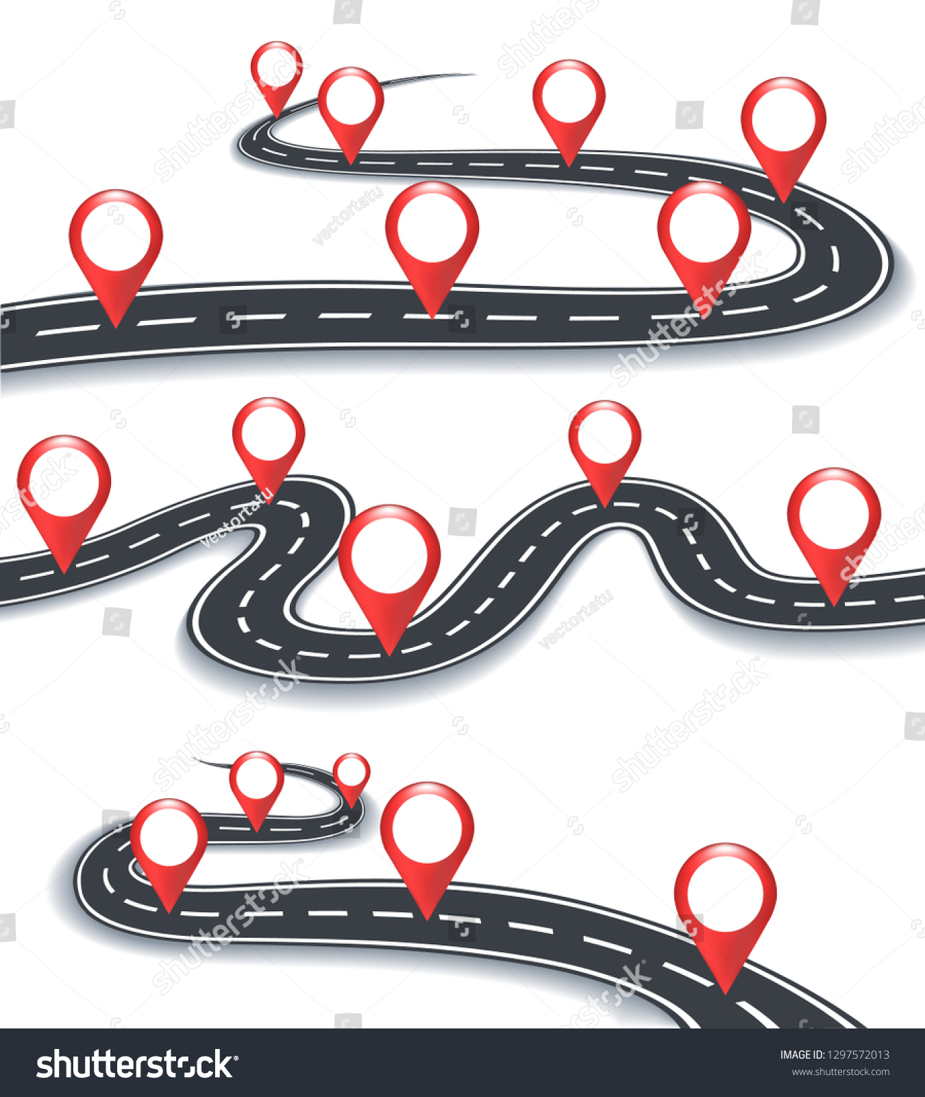 Road Map Information Symbols Roadmap Driving Stock Vector (Royalty Free ...