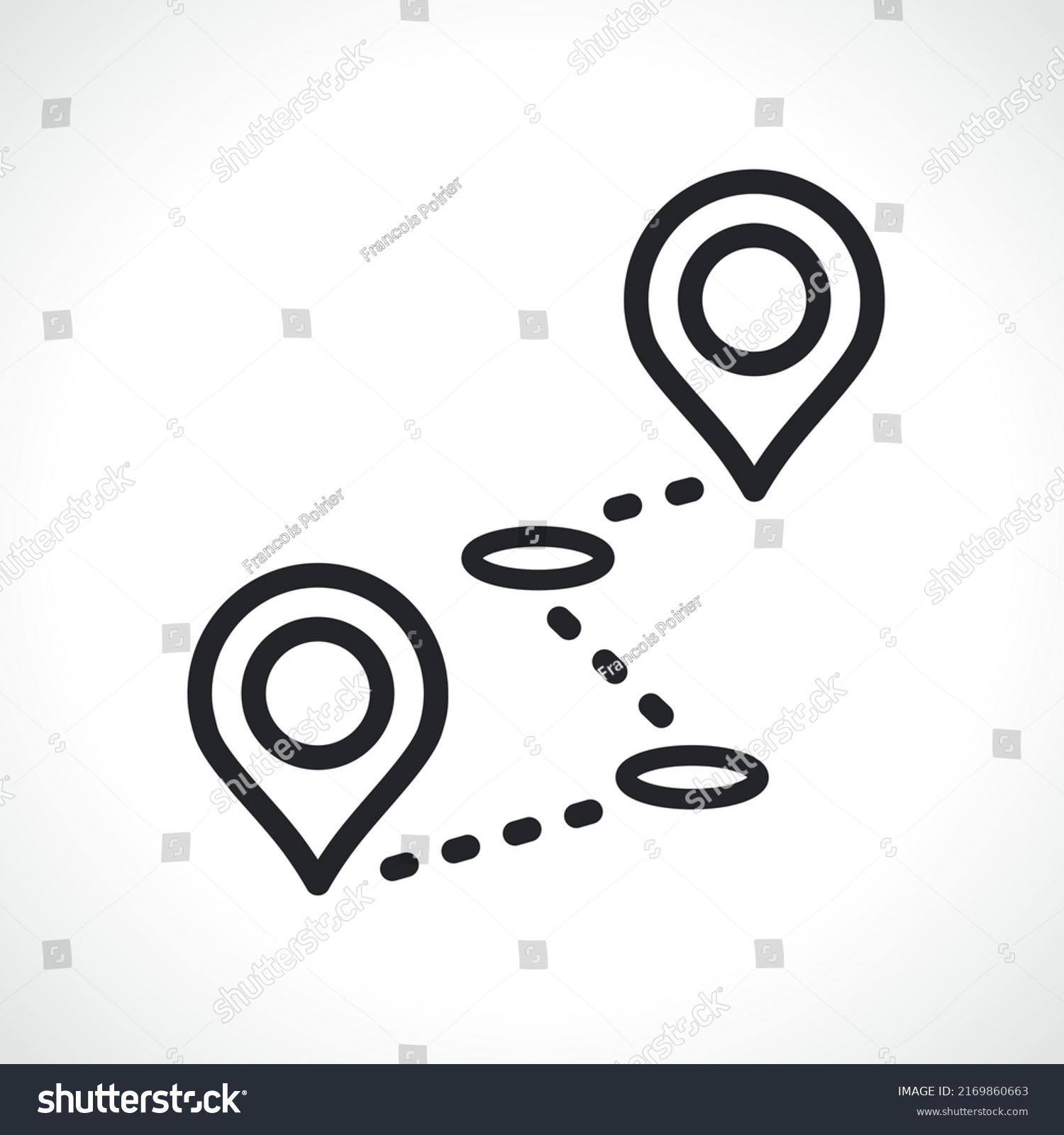 Road Map Scheme Line Icon Stock Vector (Royalty Free) 2169860663 ...