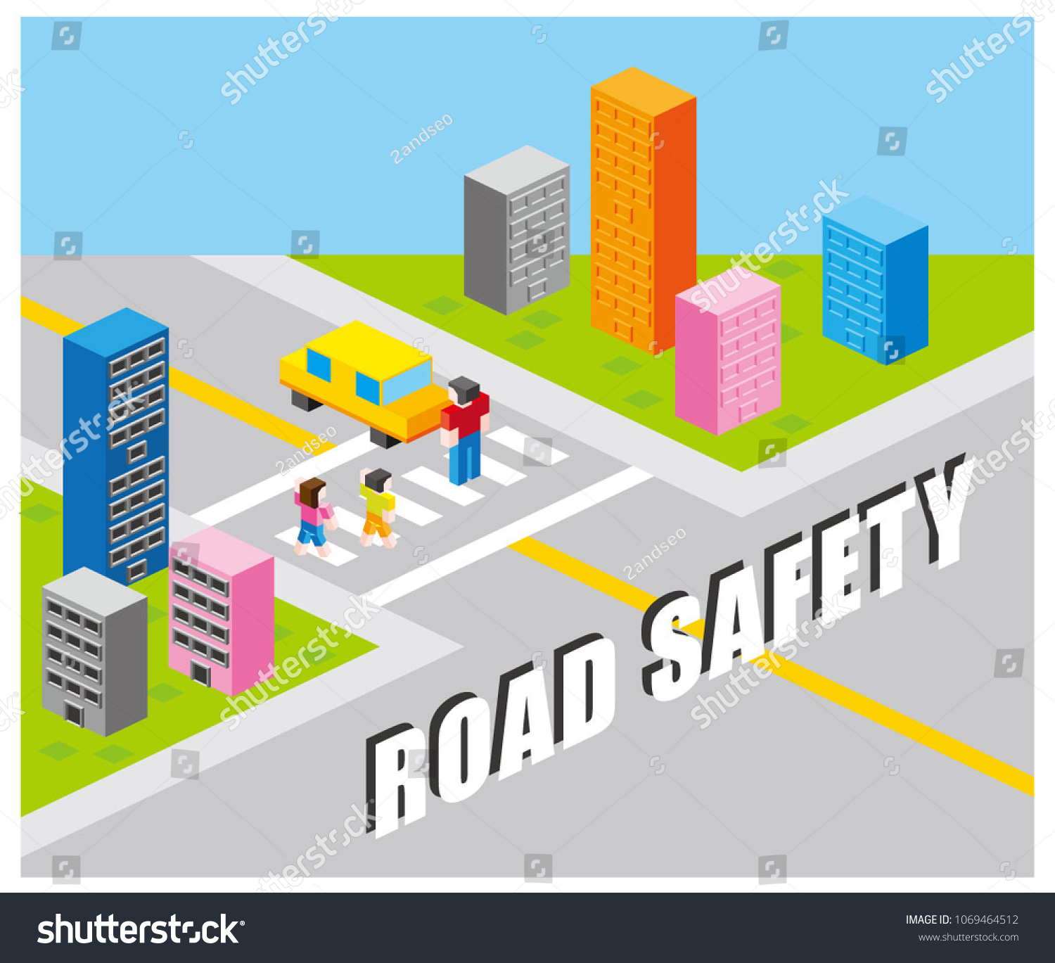 Road Safety Illustration Stock Vector (Royalty Free) 1069464512 ...