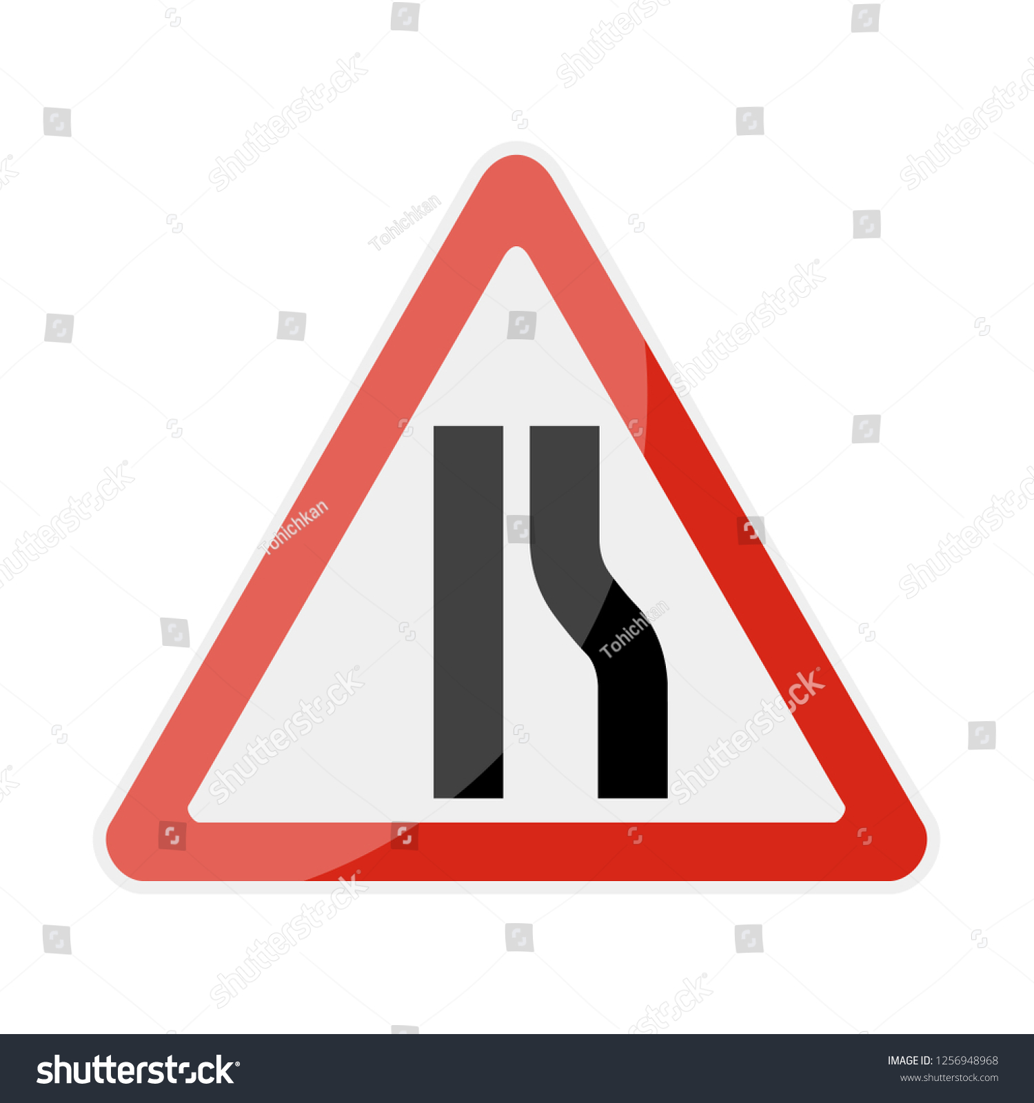 Road Sign Danger Warning Stock Vector (Royalty Free) 1256948968 ...
