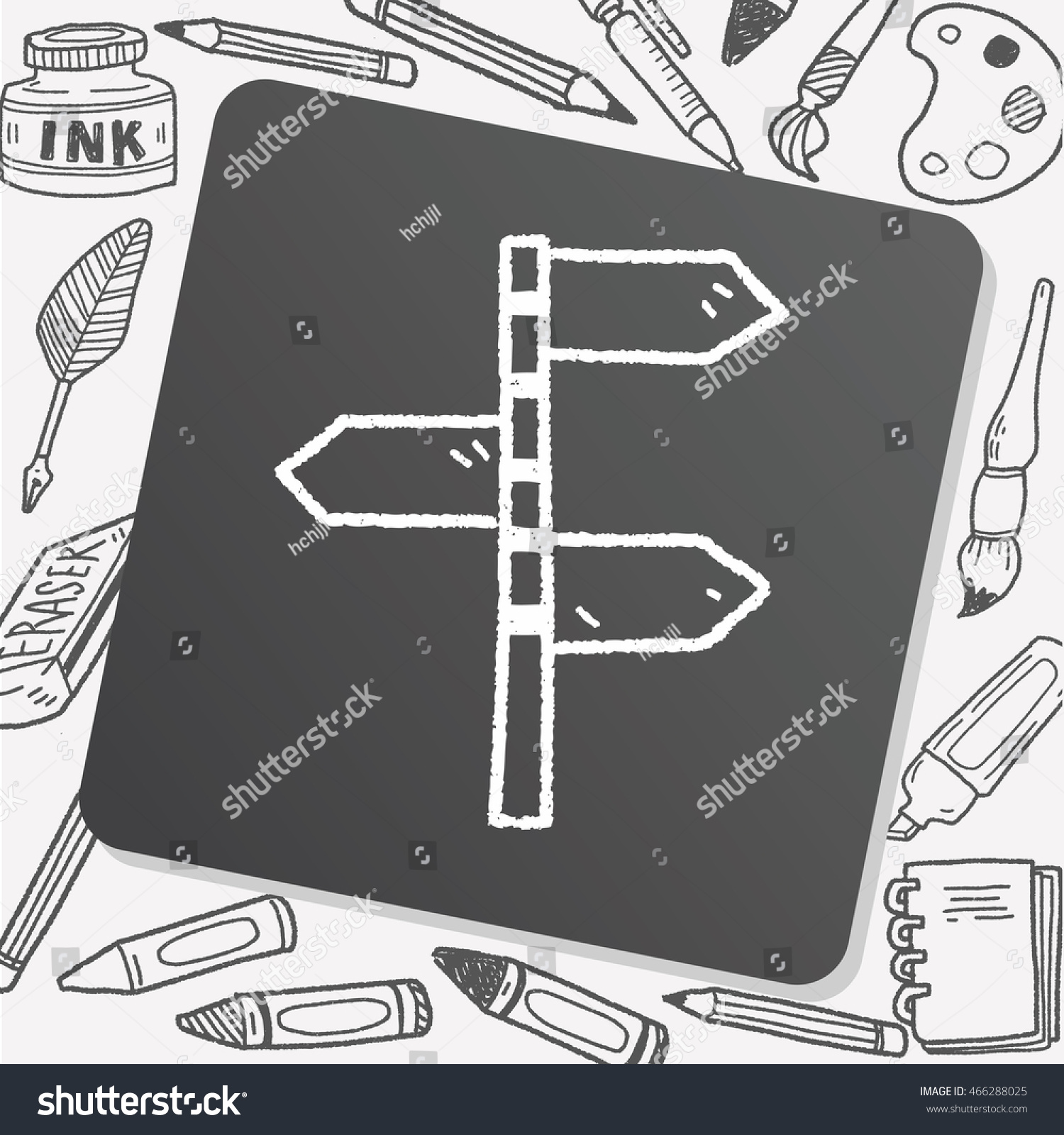 Road Sign Doodle Stock Vector (Royalty Free) 466288025 | Shutterstock