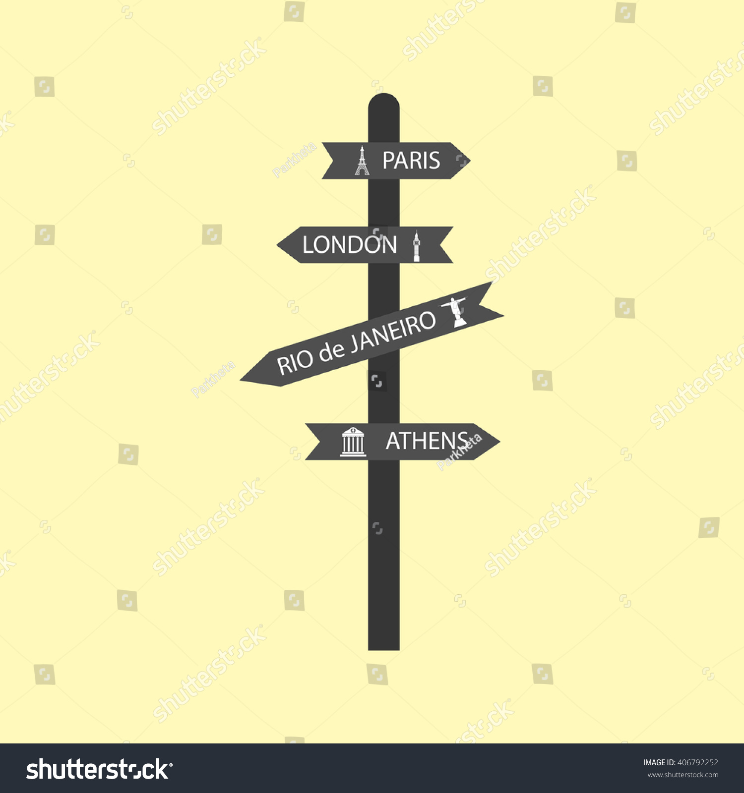 Road Sign Icon Sightseeing Vector Illustration Stock Vector (Royalty ...